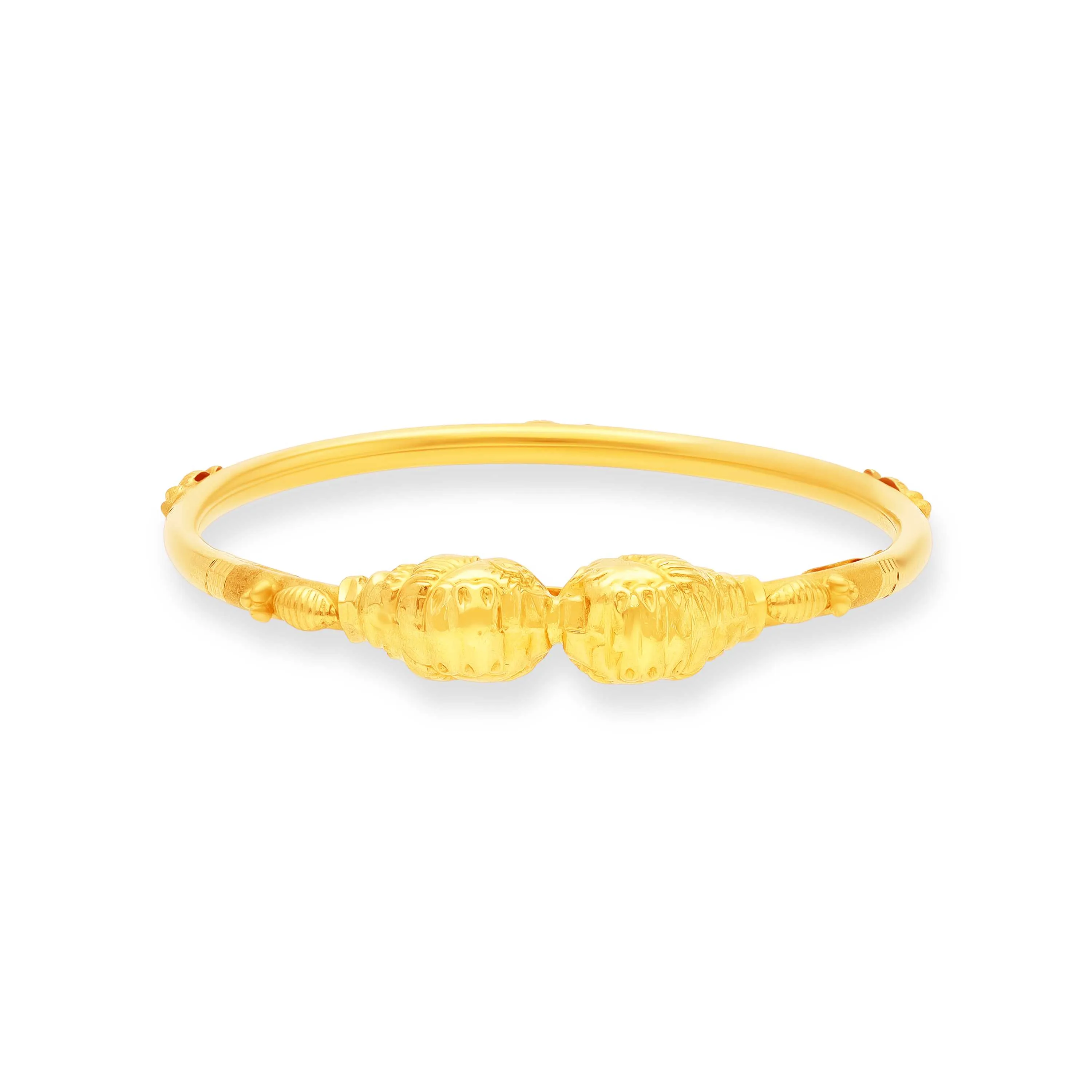 Matte Finished And Detailed 22KT Gold Baby Bangles