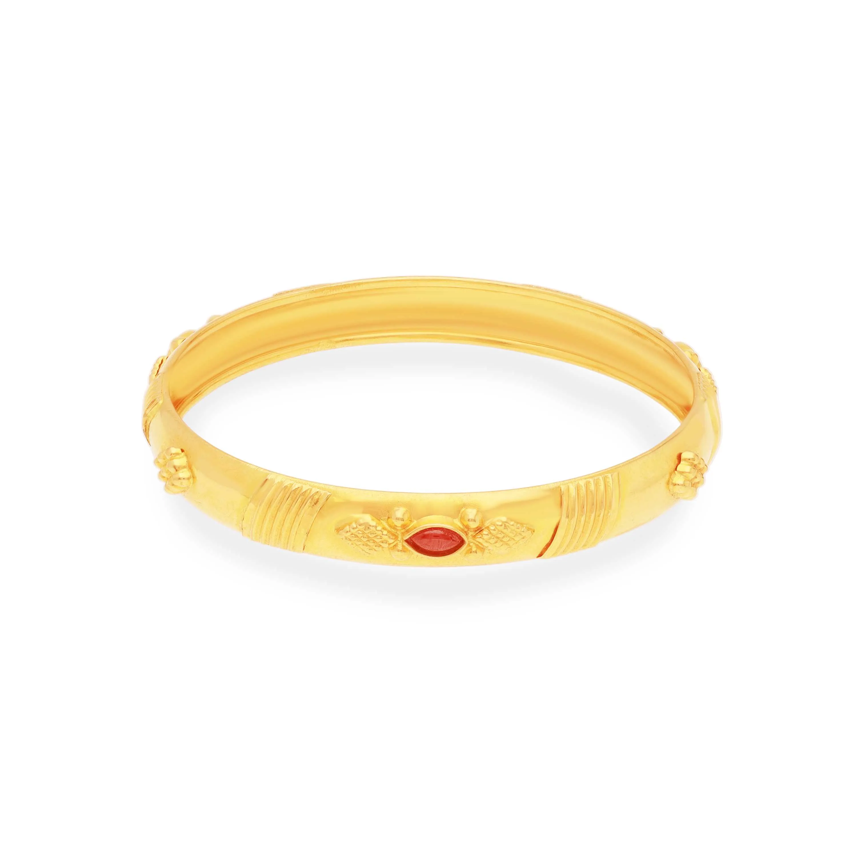 Classic Finely Detailed And Crafted 22KT Gold Bangles For Kids