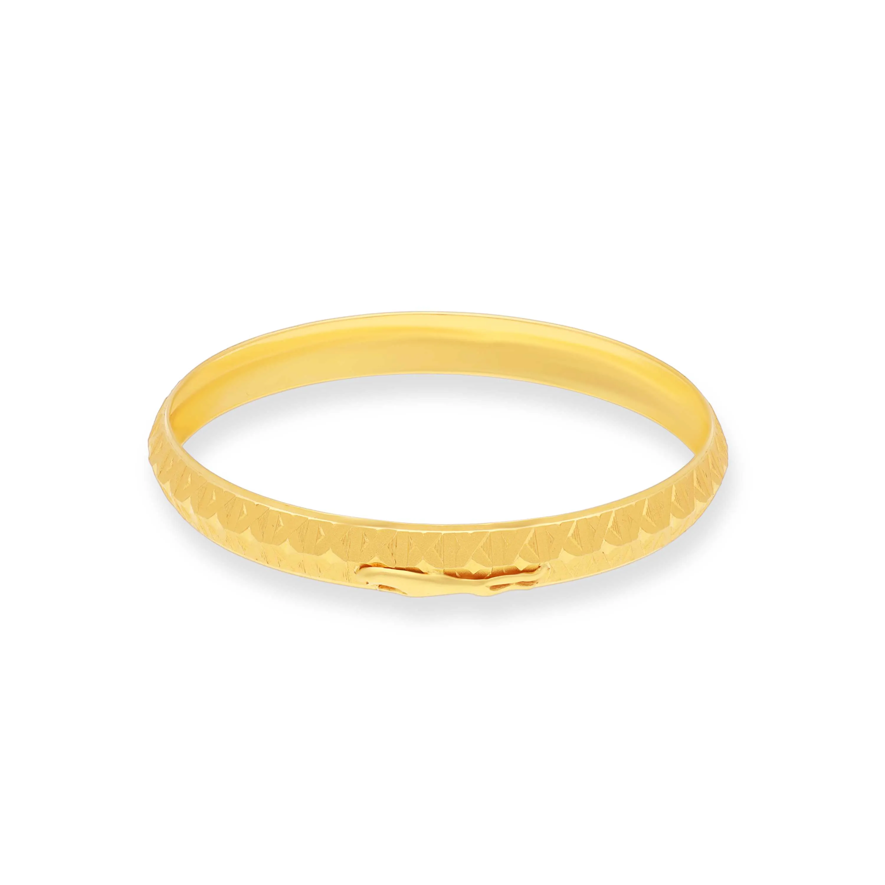 Classic Matte Finished And Detailed 22KT Gold Punjabi Kada