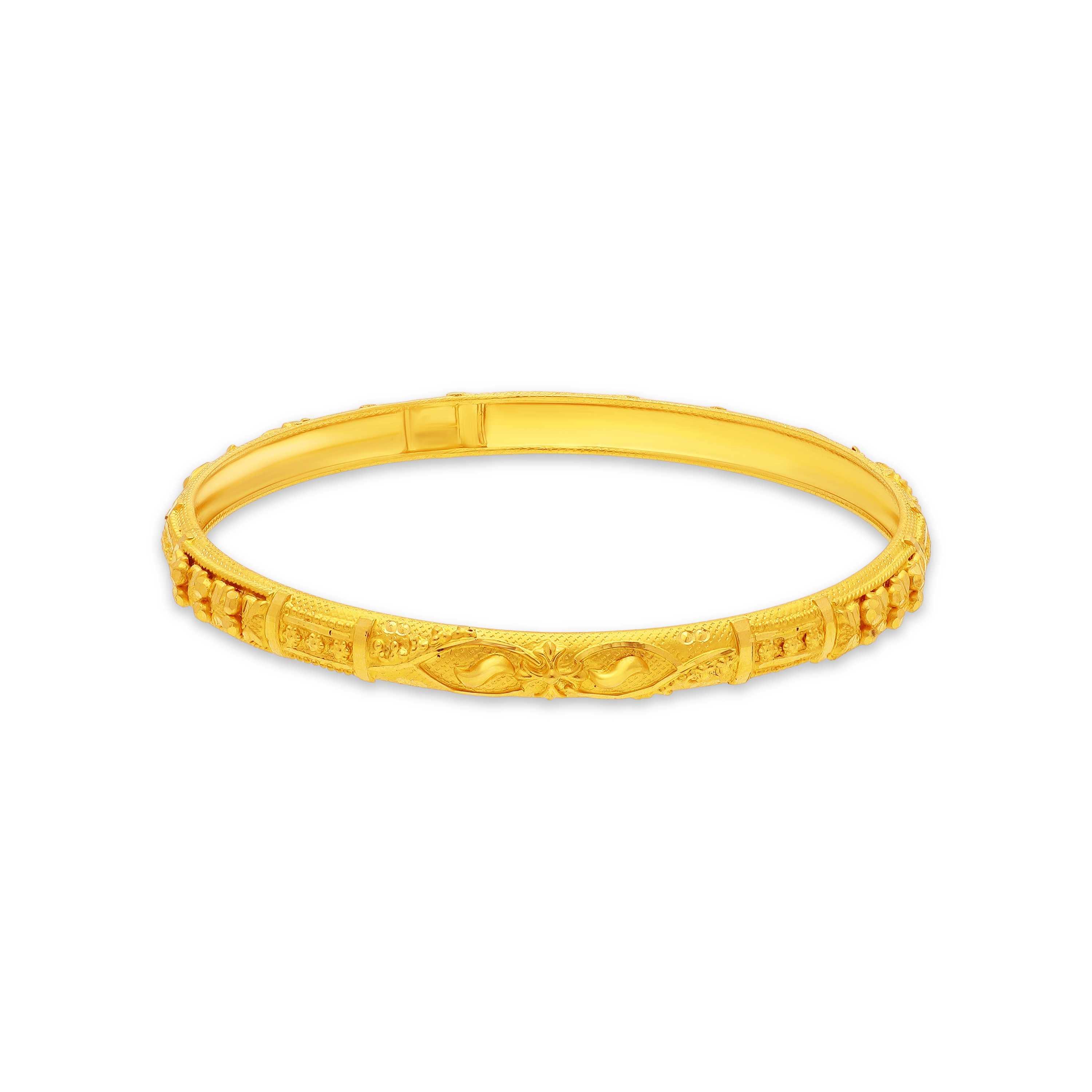 Fancy Bombay Pattern 22KT Gold Party Wear Bangle
