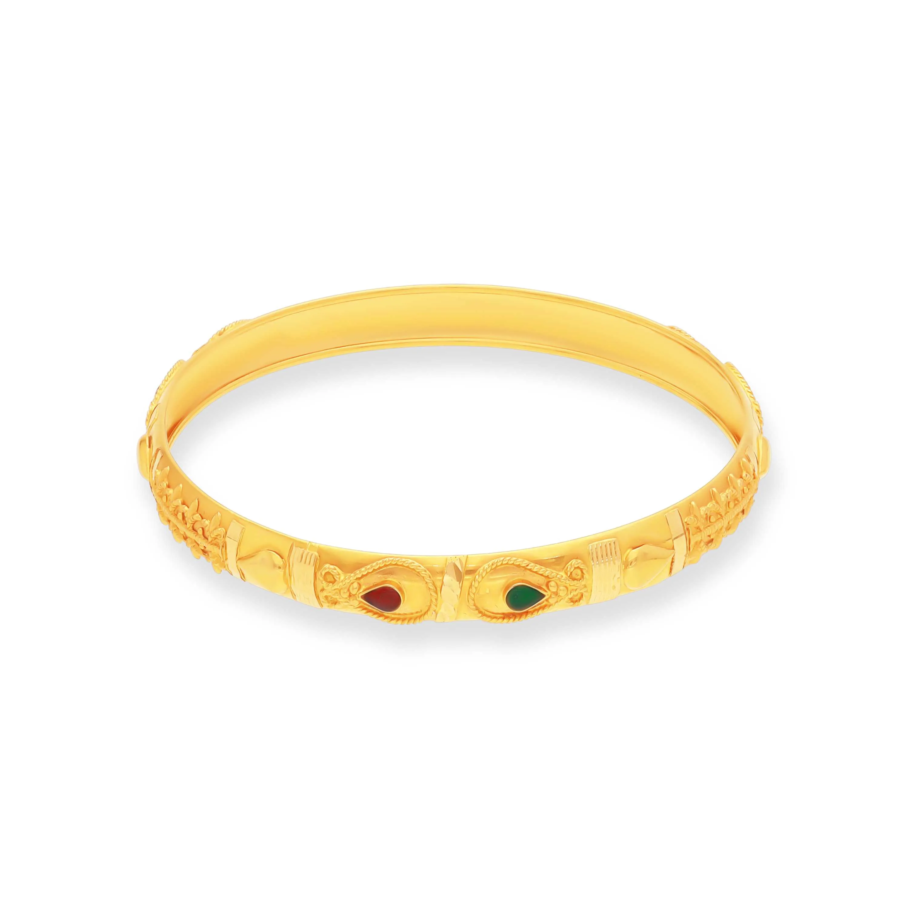 Enamel Worked And Detailed 22KT Gold Bangles