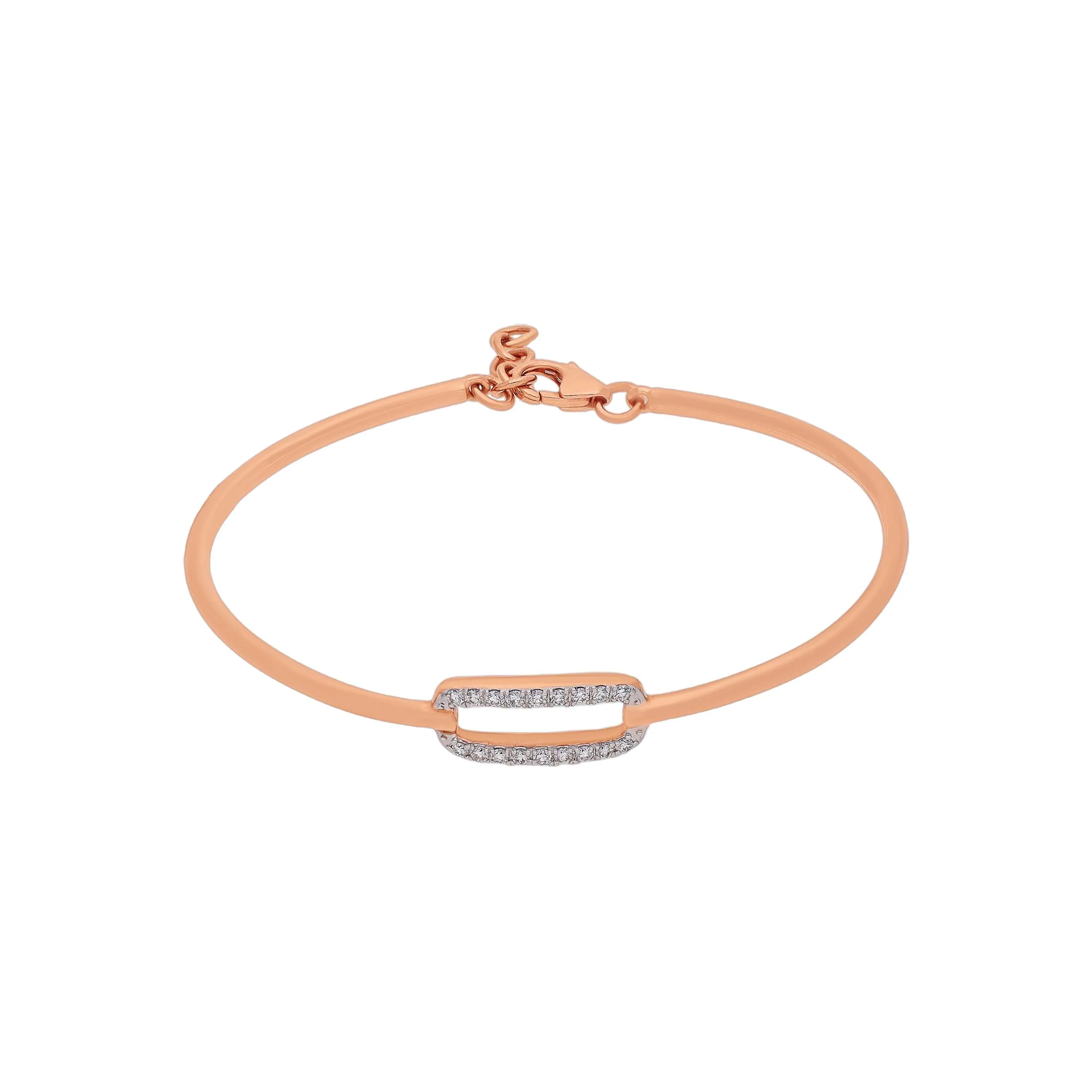 Glamorously Detailed And Diamond Studded 18KT Rose Gold Bangles