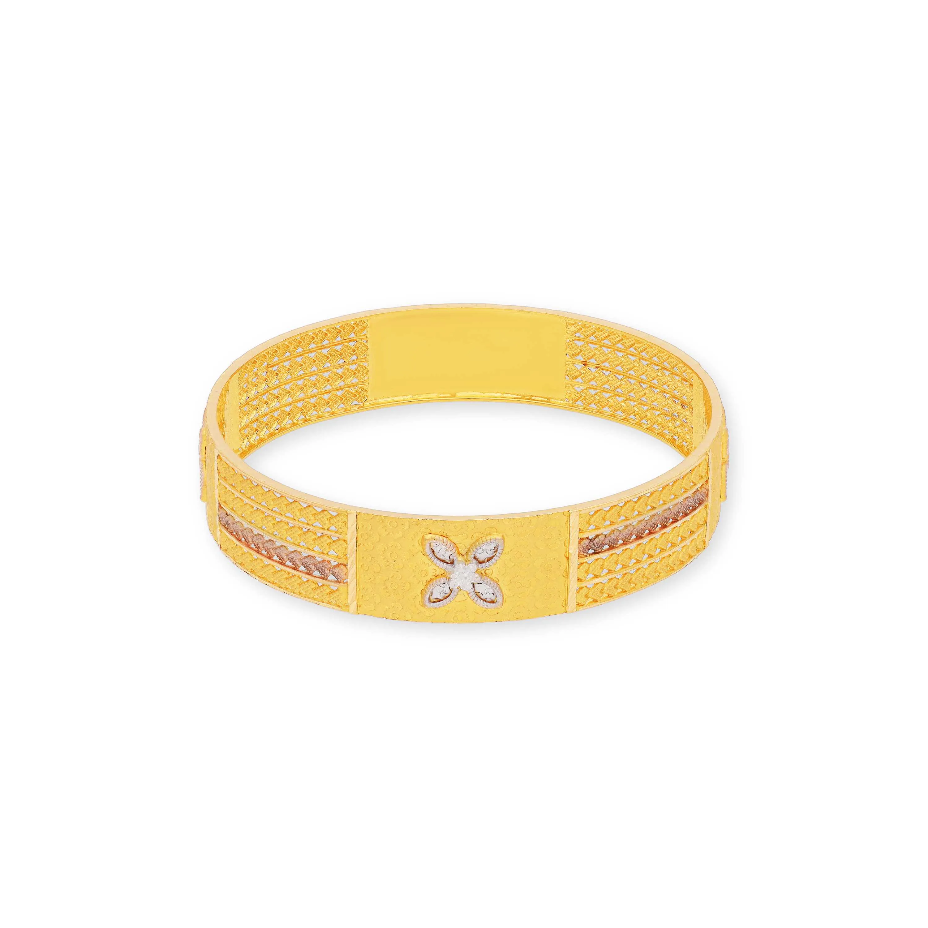 Matte Finished And Detailed 22KT Gold Bangles