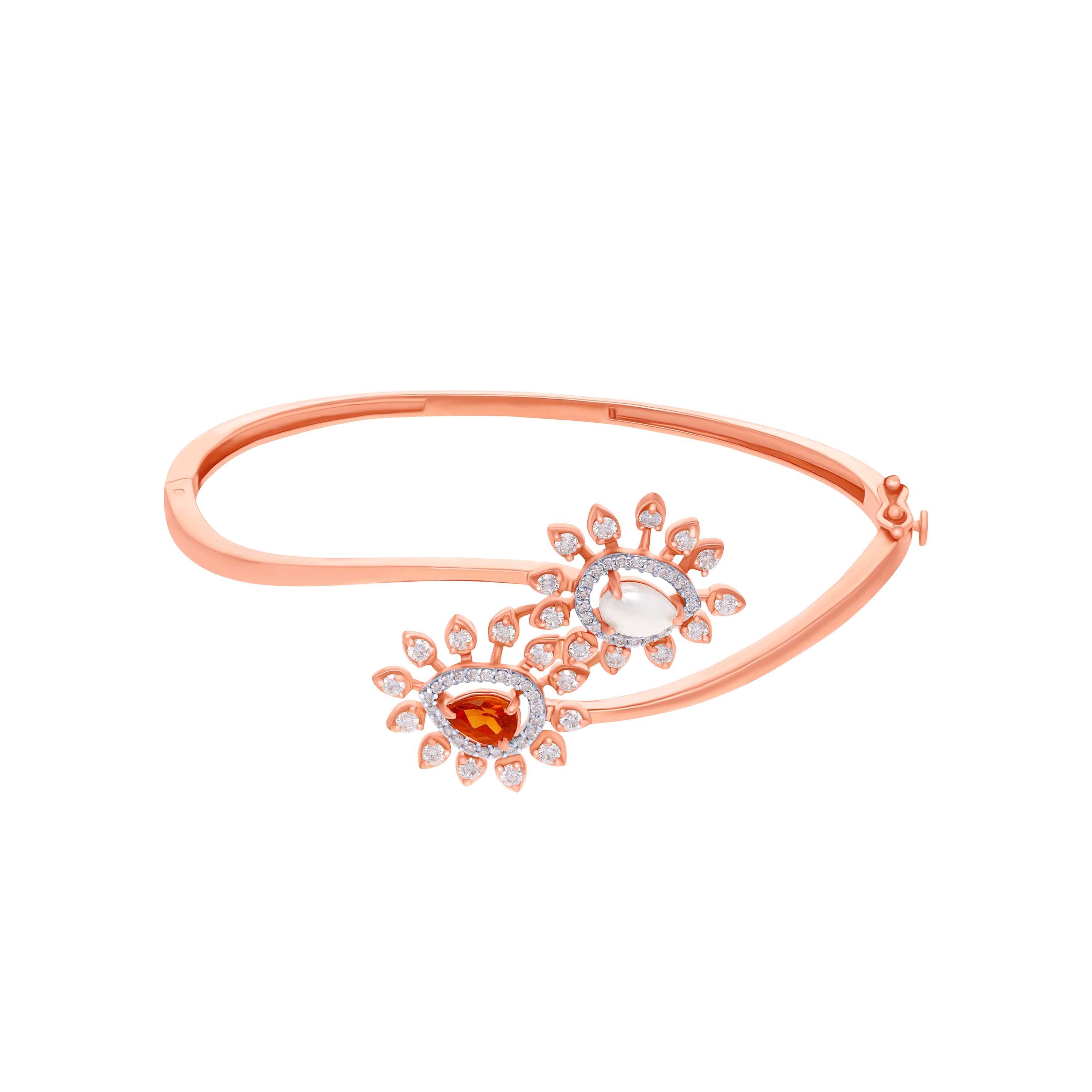 Diamond Tipped 18KT Gold Bangle