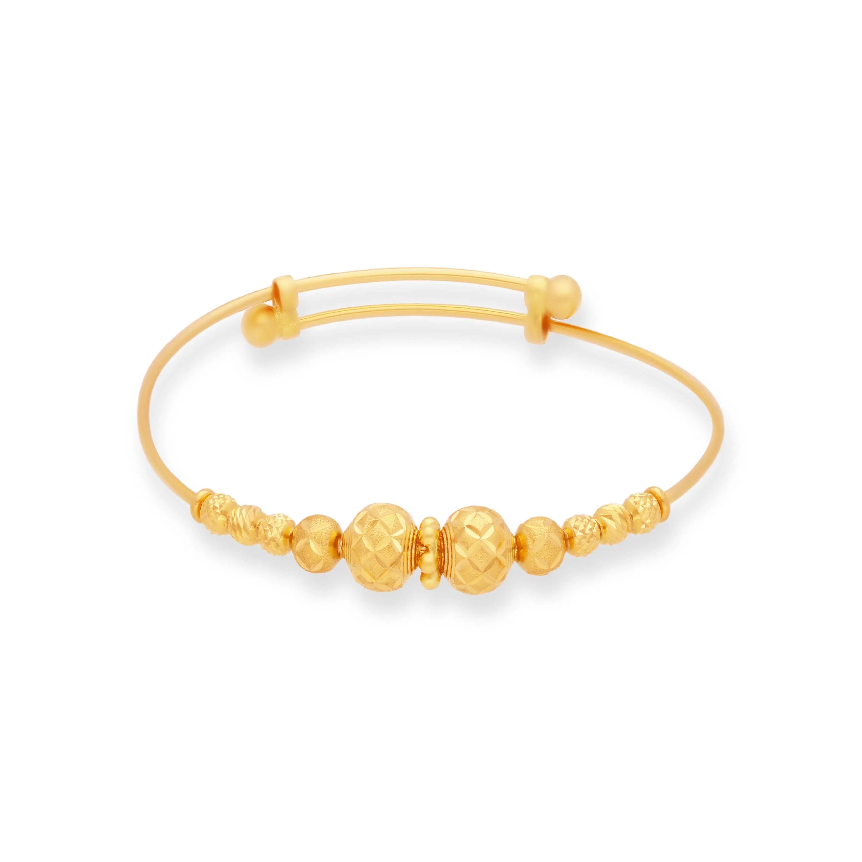 Classic Matte Finished And Detailed 22KT Gold Bangles For Kids