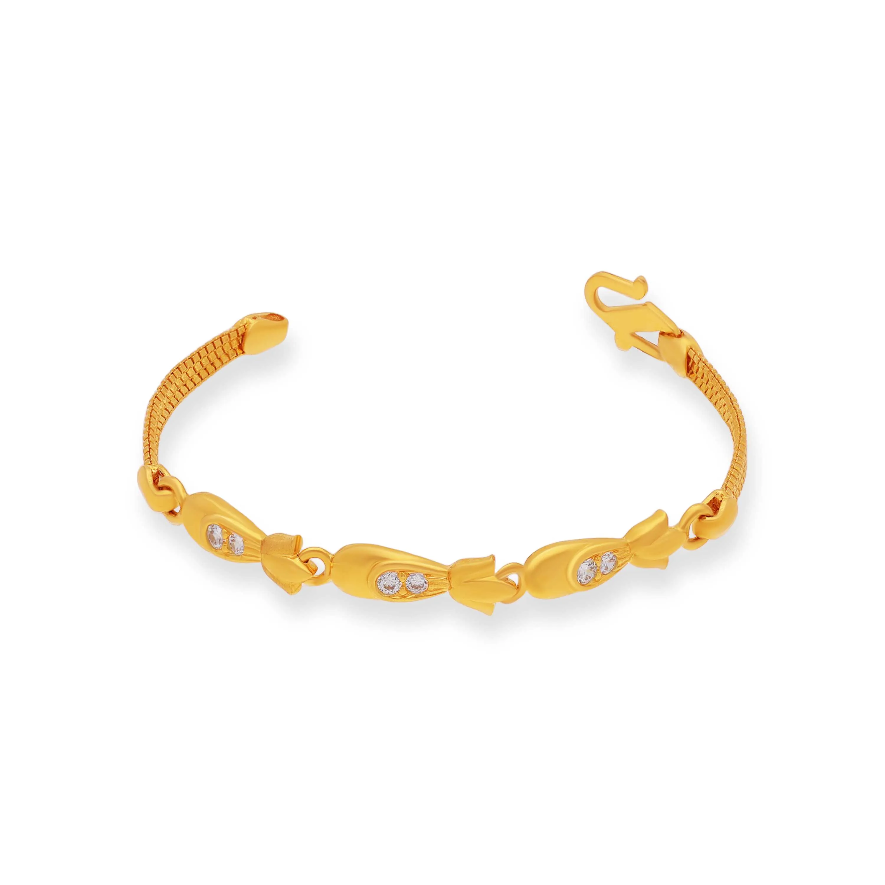 Specially Crafted And Studded 22KT Gold Bracelet For Kids