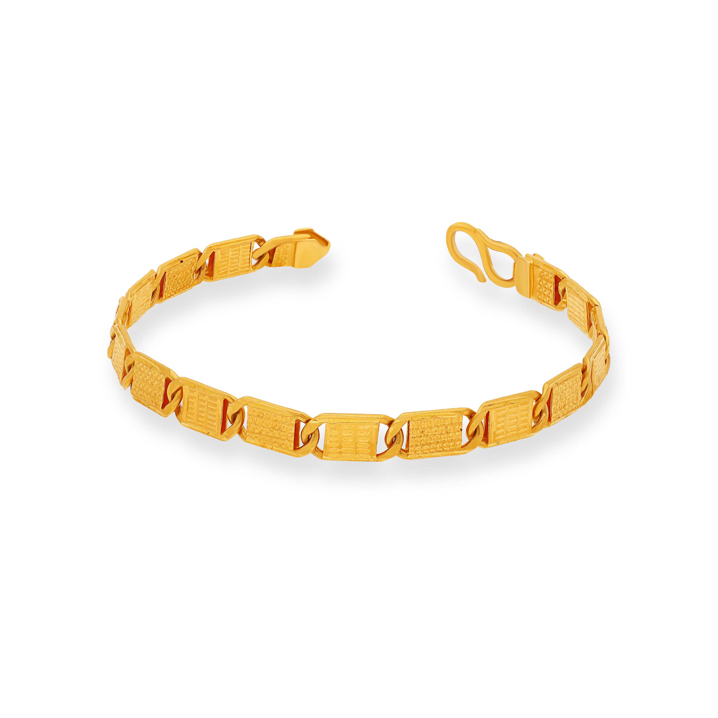 Classic Finely Crafted Nawabi Pattern 22KT Gold Bracelet For Men