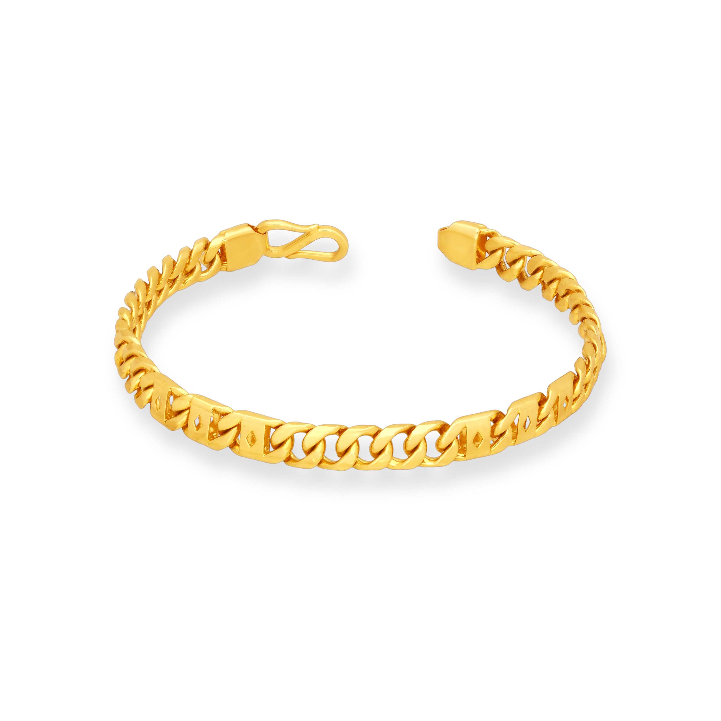 Classic Nawabi Pattern 22KT Gold Bracelet For Men
