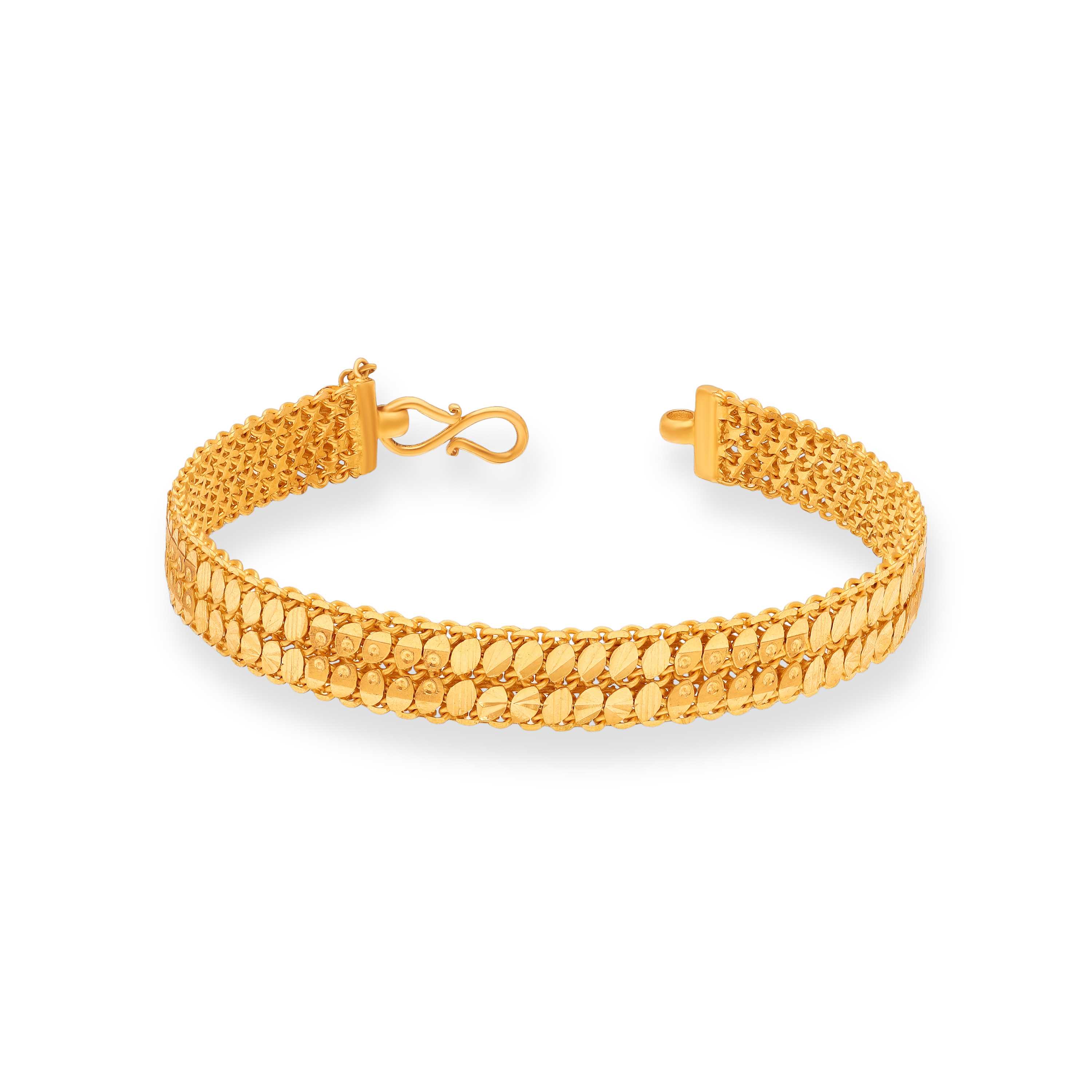 Traditionally Crafted And Detailed 22KT Gold Surya Chandra Bracelet
