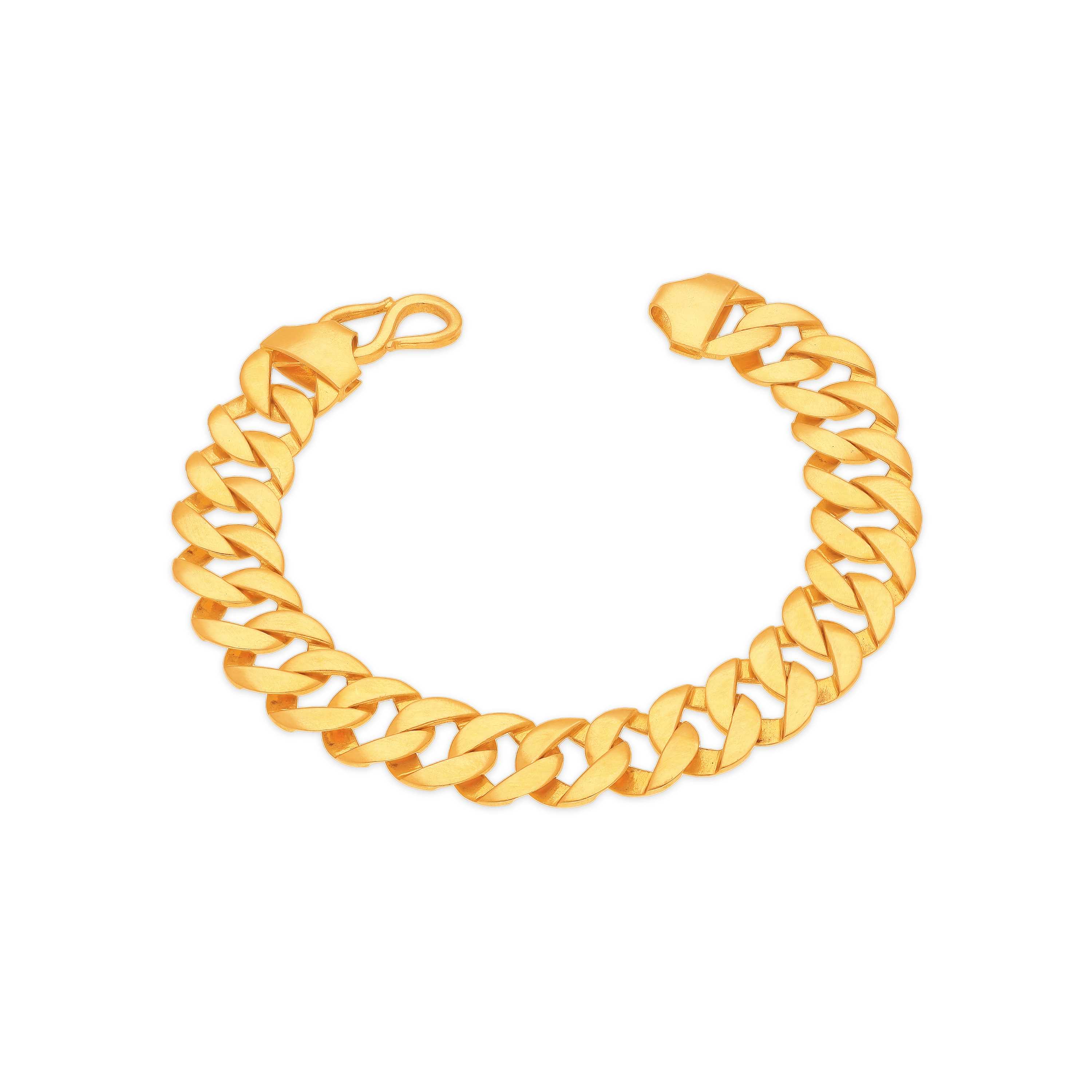Classic Nawabi Pattern 22KT Gold Bracelet For Men