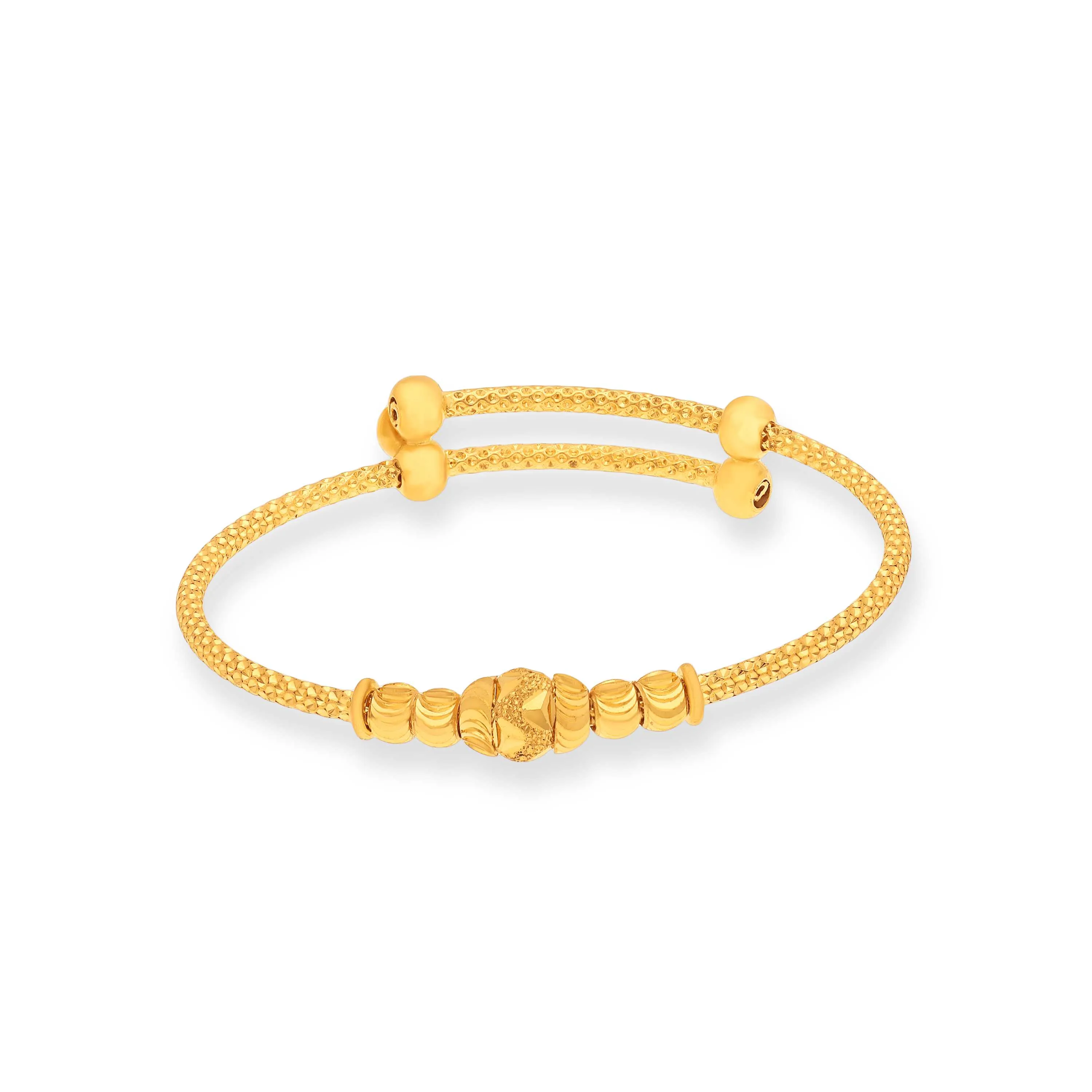 Traditionally Crafted And Detailed 22KT Gold Adjustable Baby Bangles
