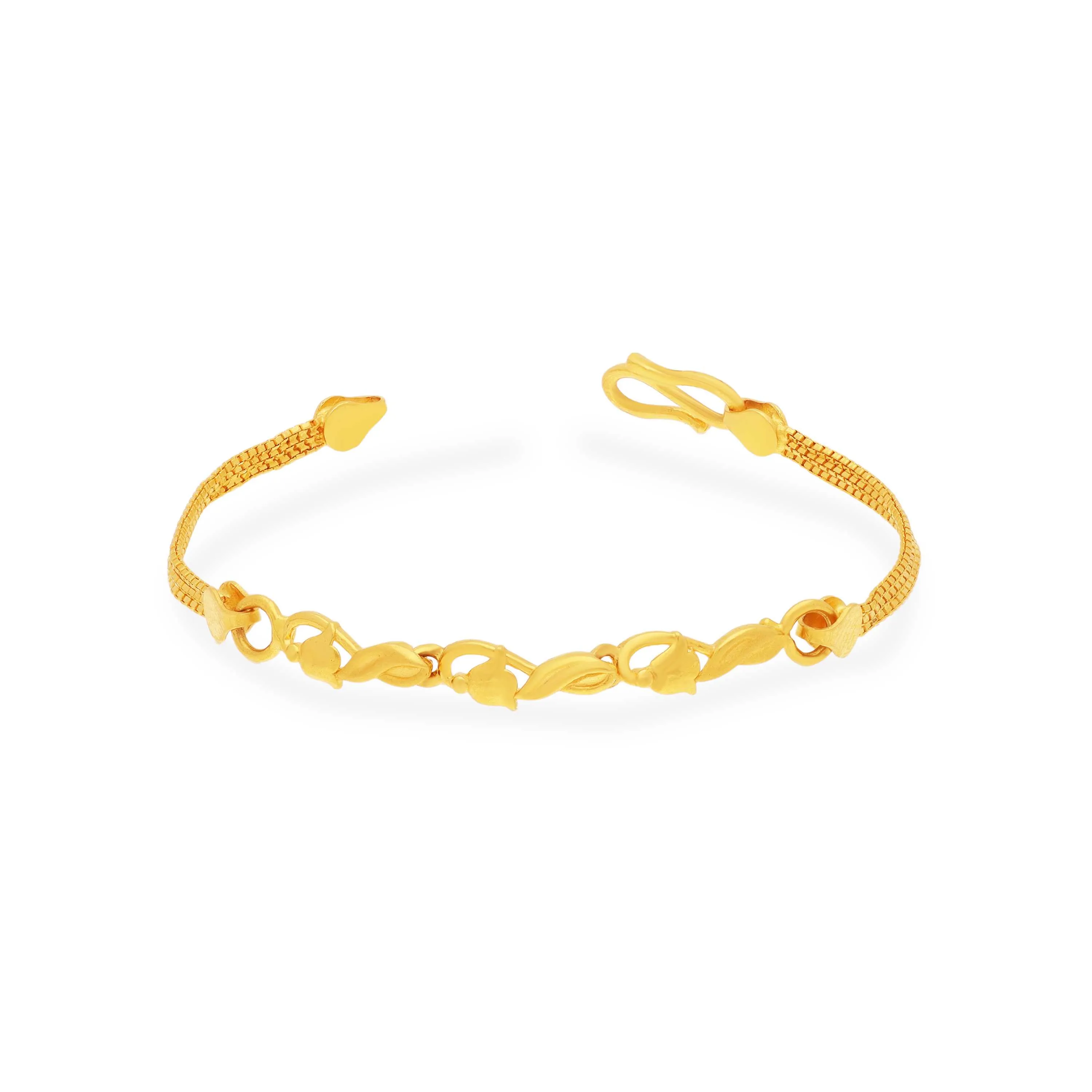 Classic Matte Finished And Detailed 22KT Gold Bracelet For Kids