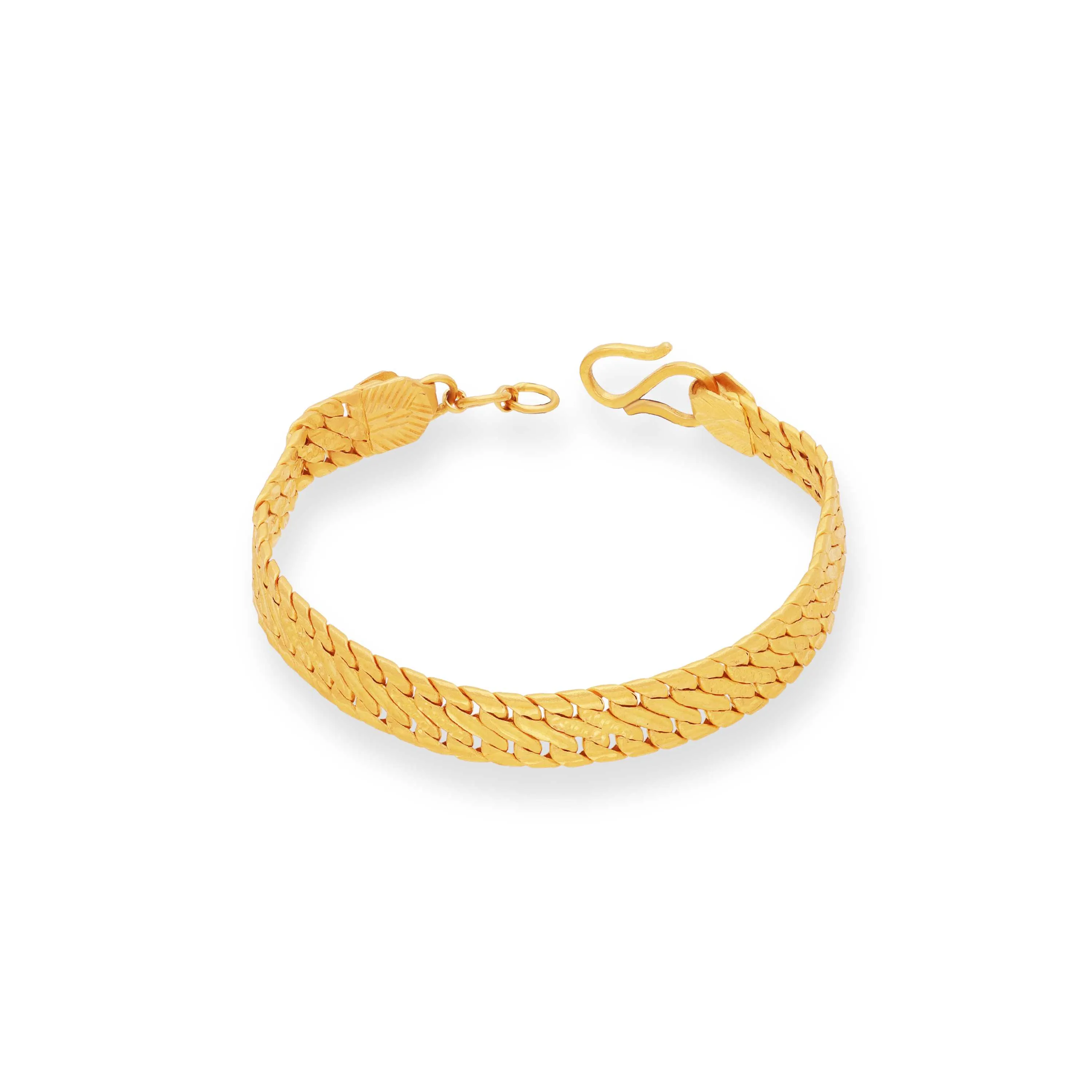 Classic Matte Finished And Detailed 22KT Gold Bracelet For Kids