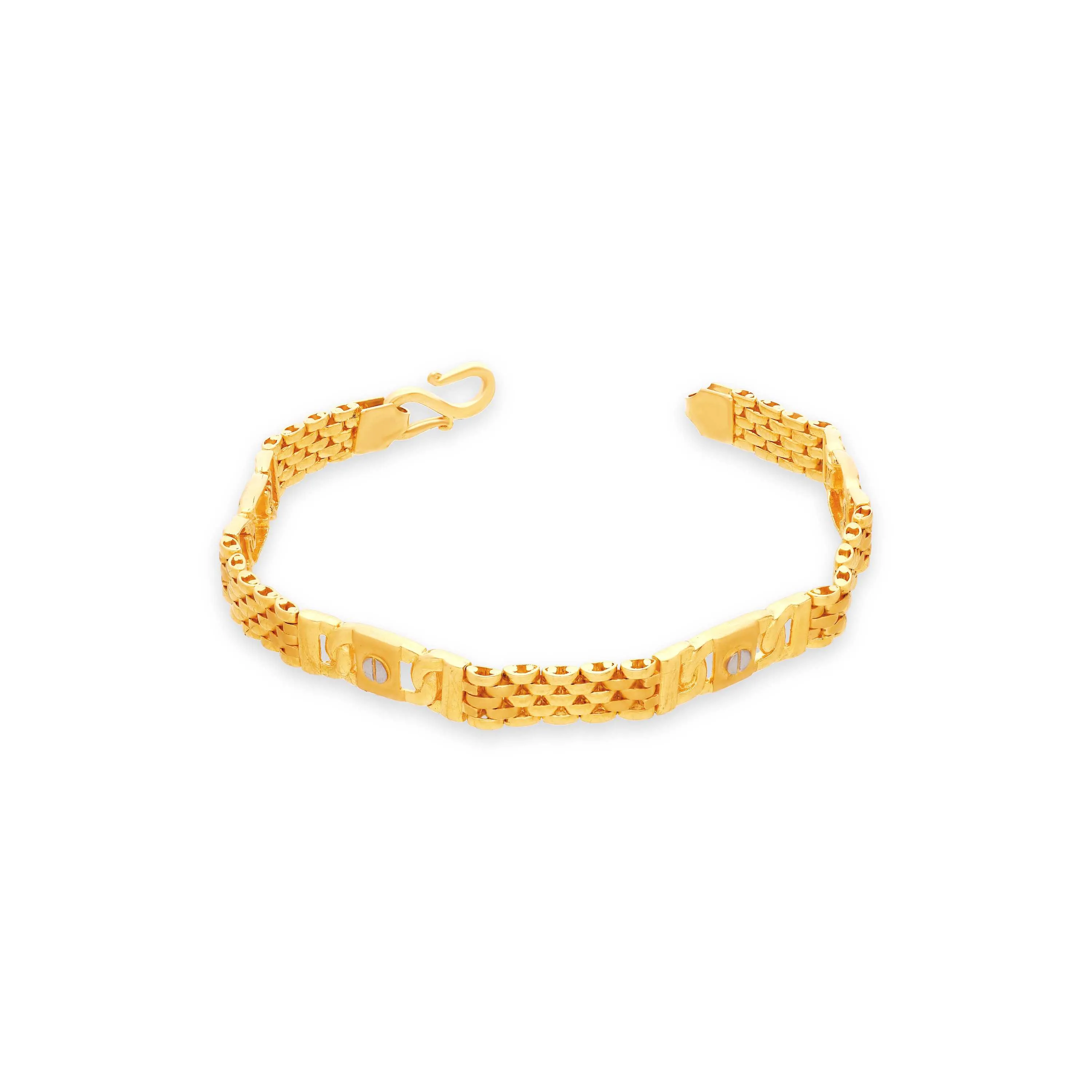 Matte Finished And Detailed 22KT Gold Bracelet