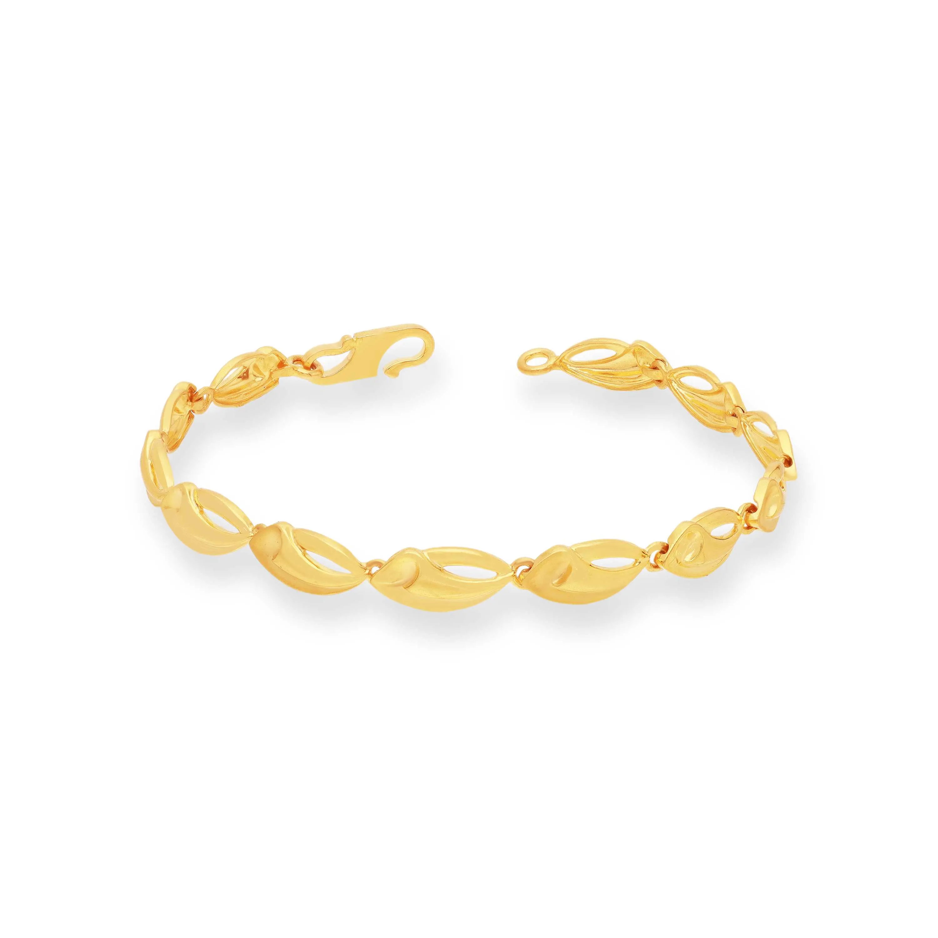 Matte Finished And Detailed 22KT Gold Bracelet