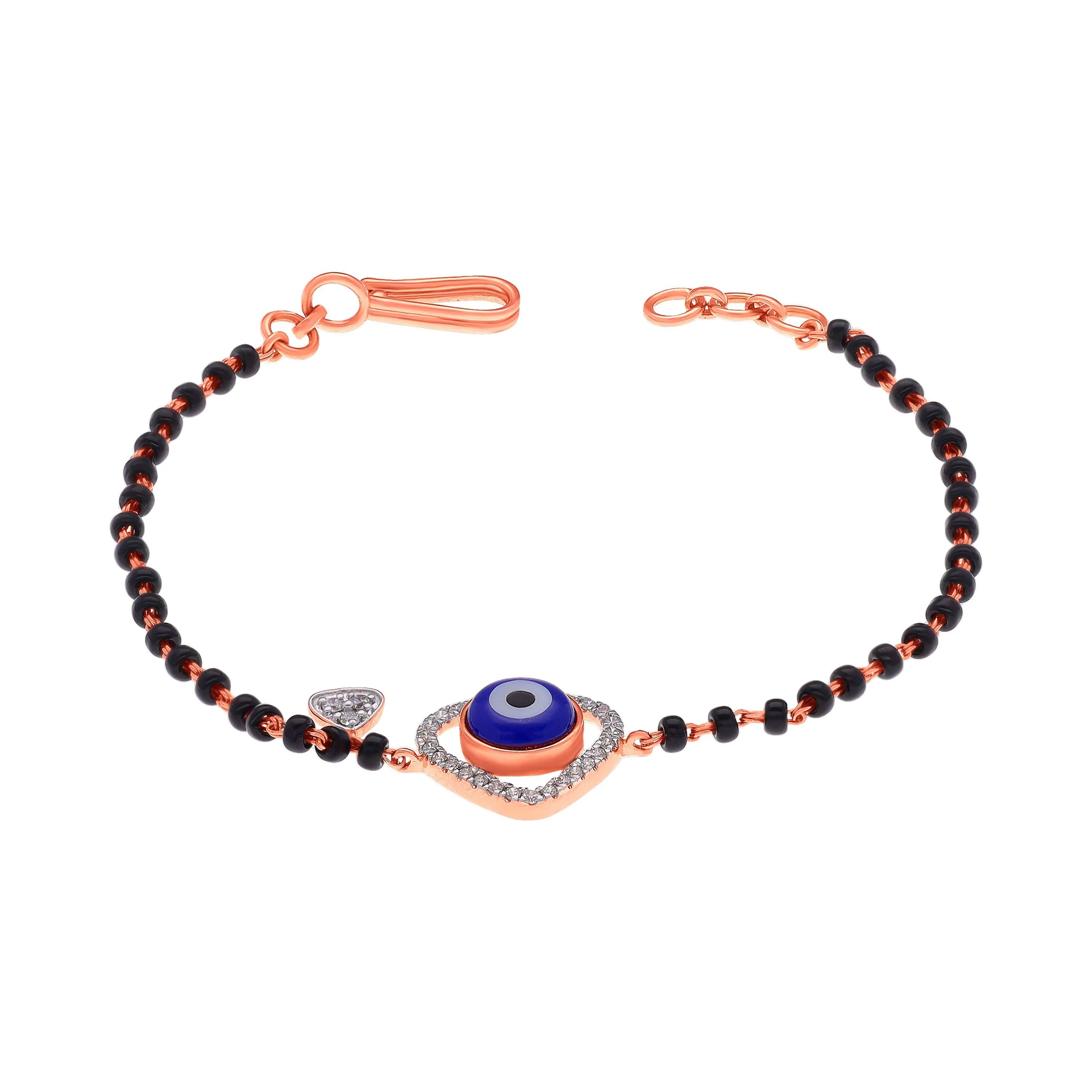 Classic Intricately Detailed Evil Eye Pattern 18KT Diamond Kada