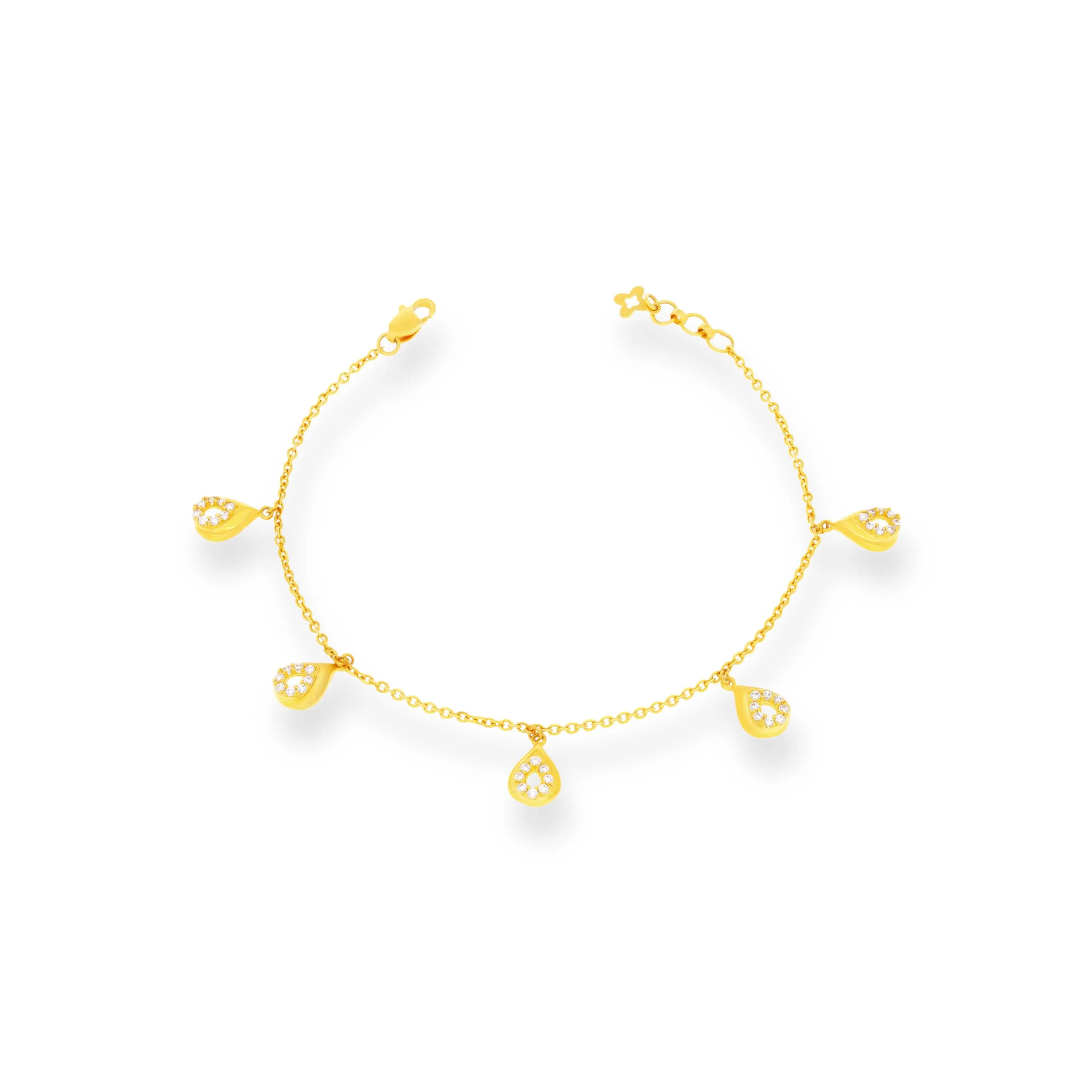 Matte Finished And Detailed 22KT Gold Bracelet