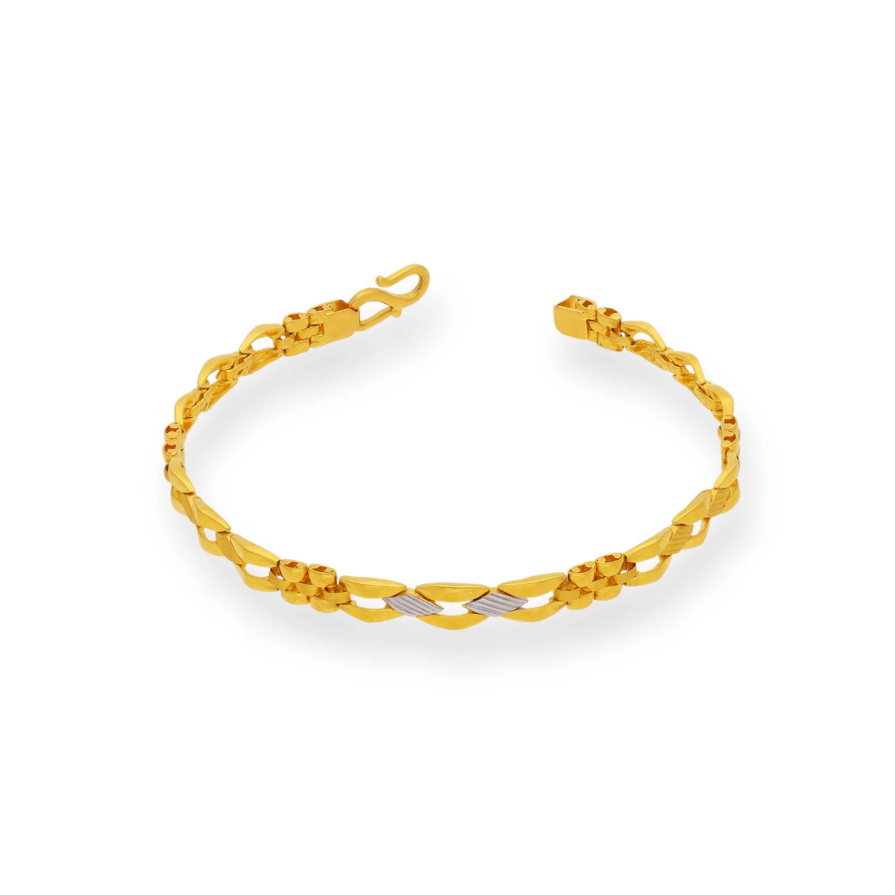 Matte Finished And Detailed 22KT Gold Bracelet