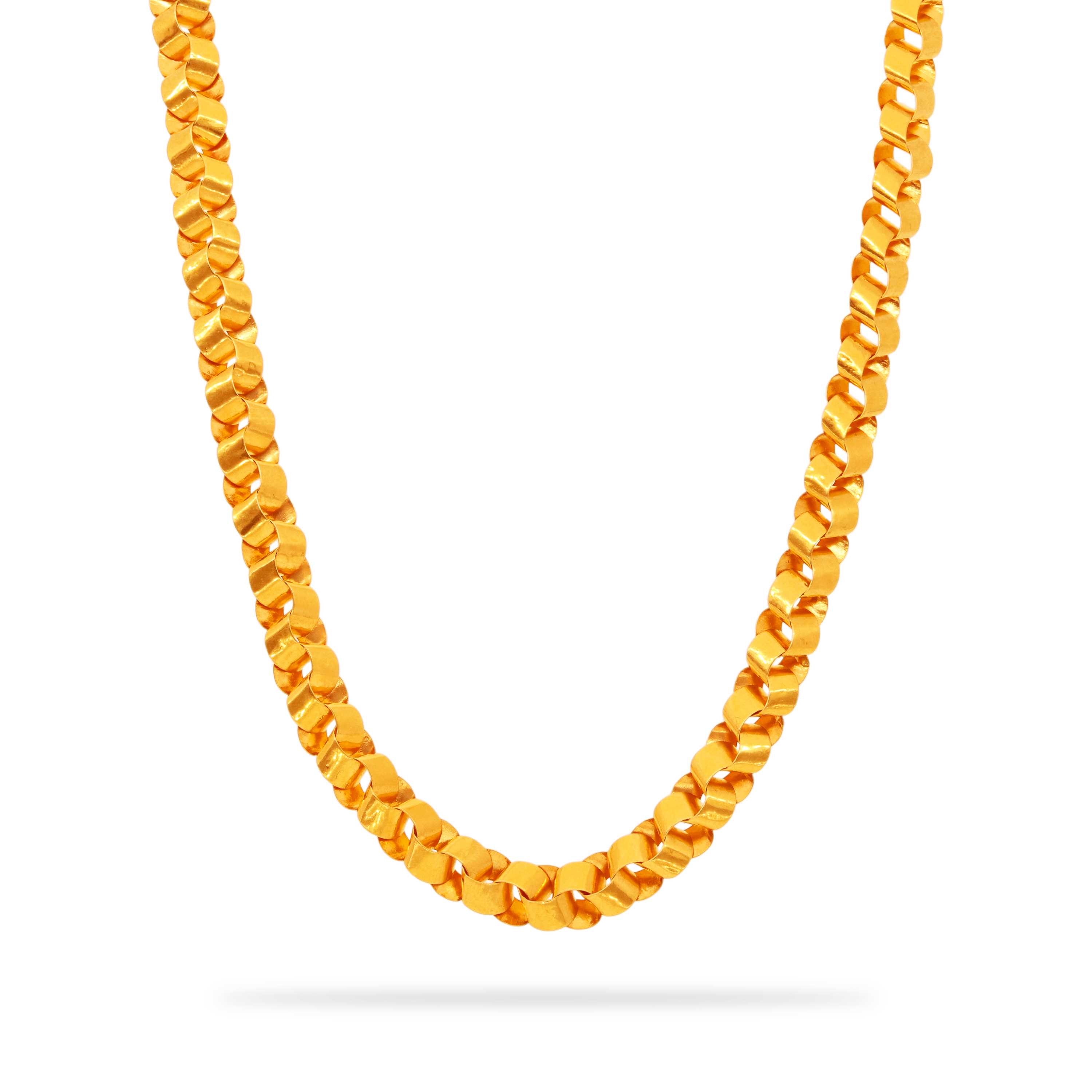 Intricately Detailed And Crafted 22KT Gold Choco Chain For Men