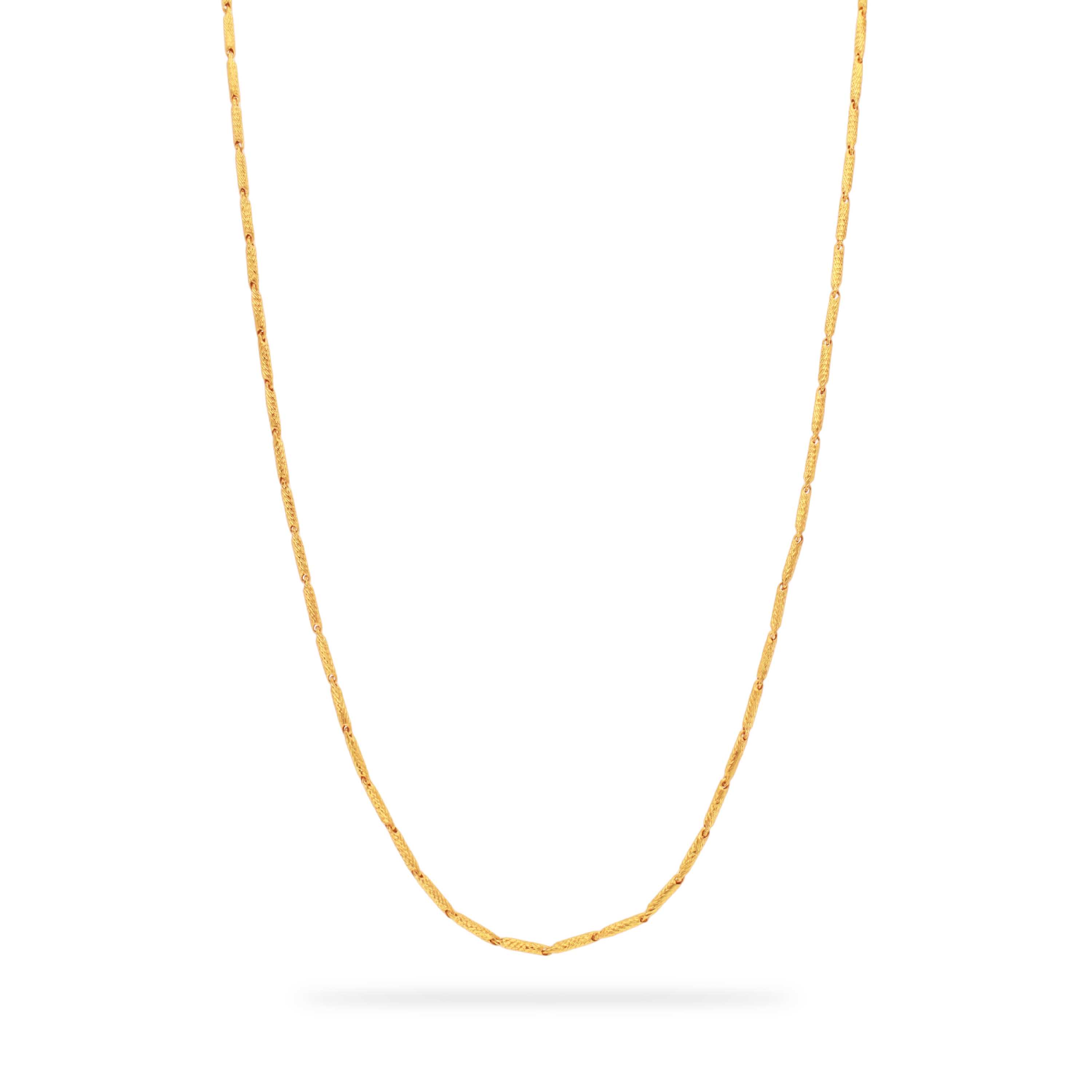 Casual Wear Charmingly Crafted 22KT Gold Choco Chain