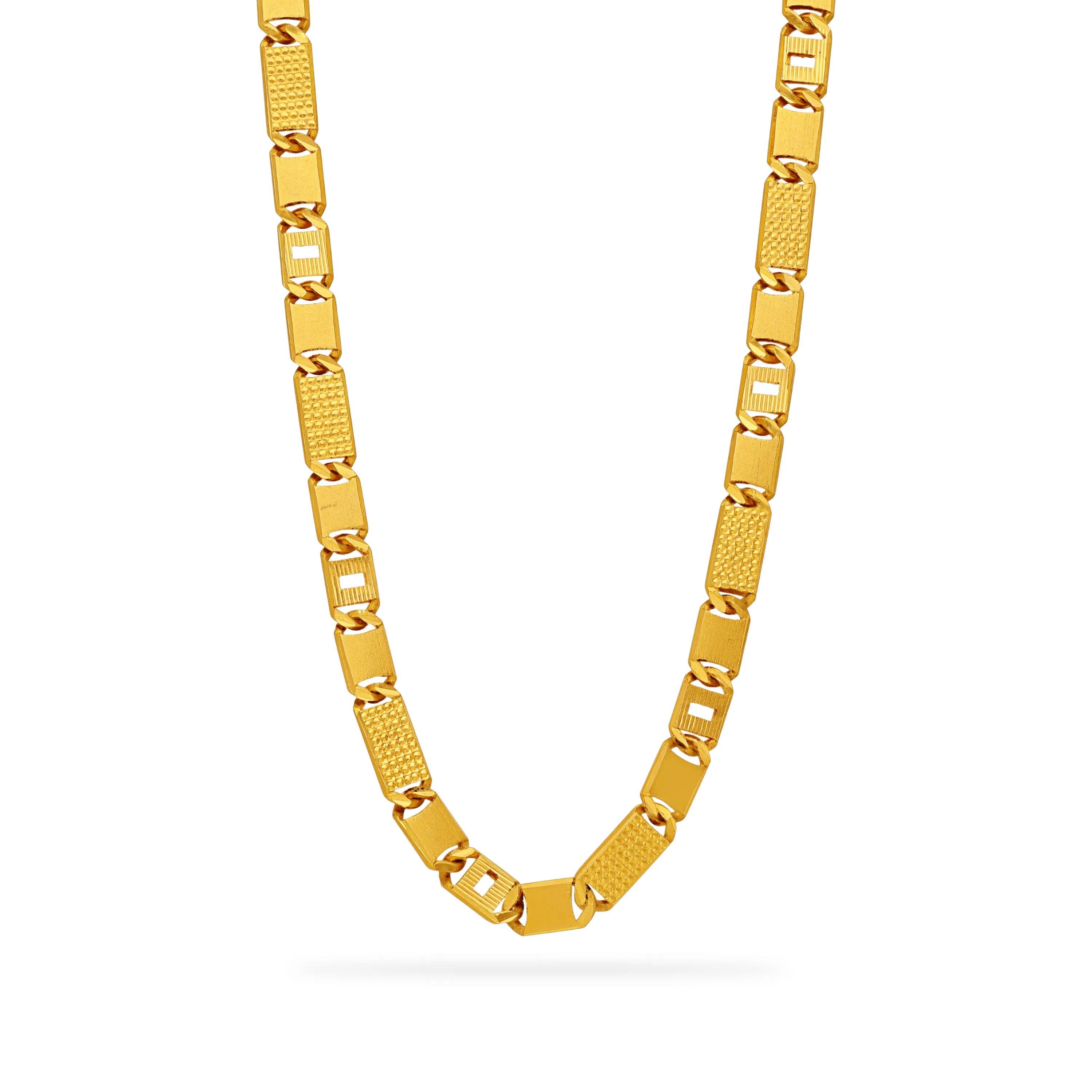 Matte Finished And Detailed 22KT Gold Chain