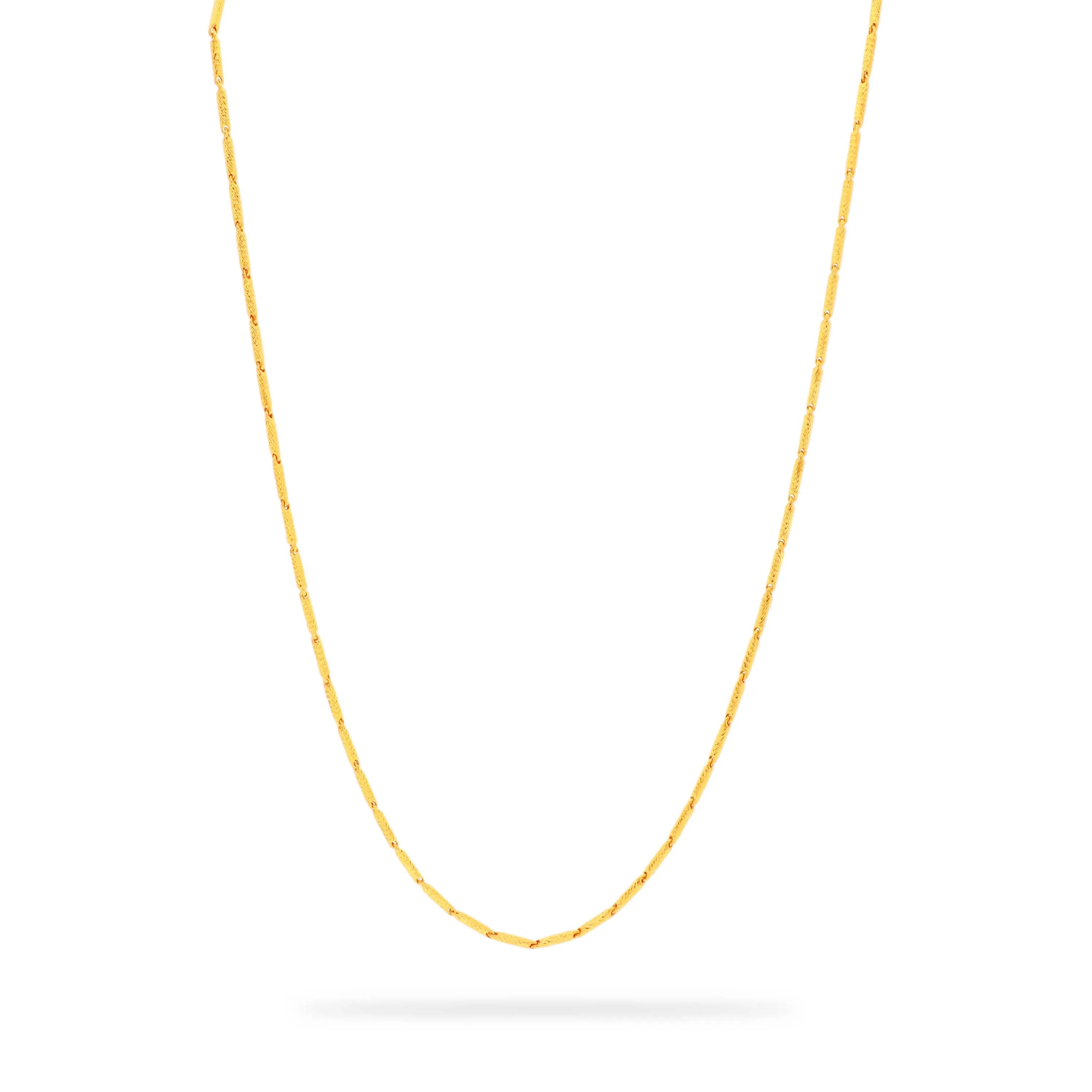 Classic Finely Detailed And Crafted 22KT Gold Choco Chain