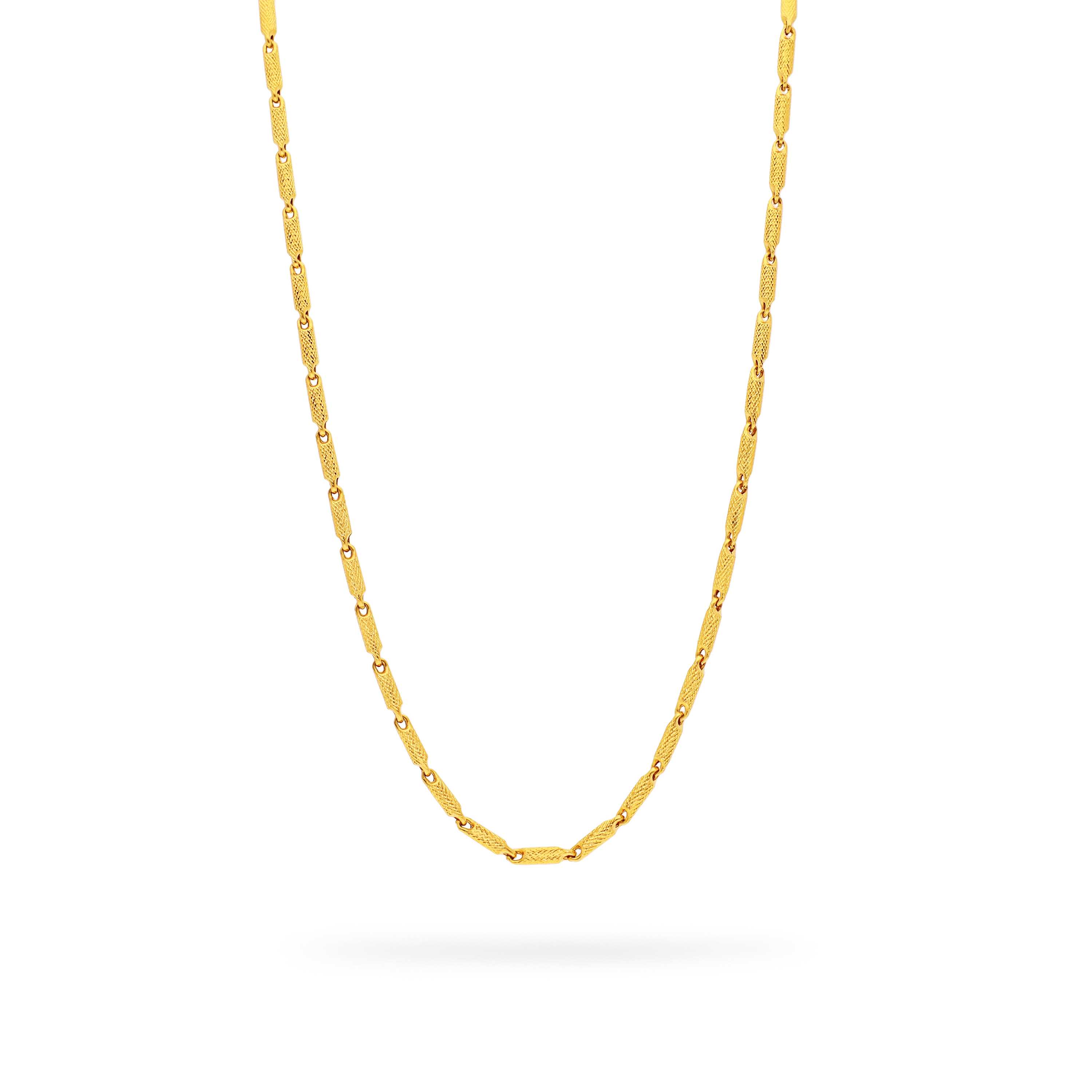 Classic Finely Detailed 22KT Gold Choco Chain For Men