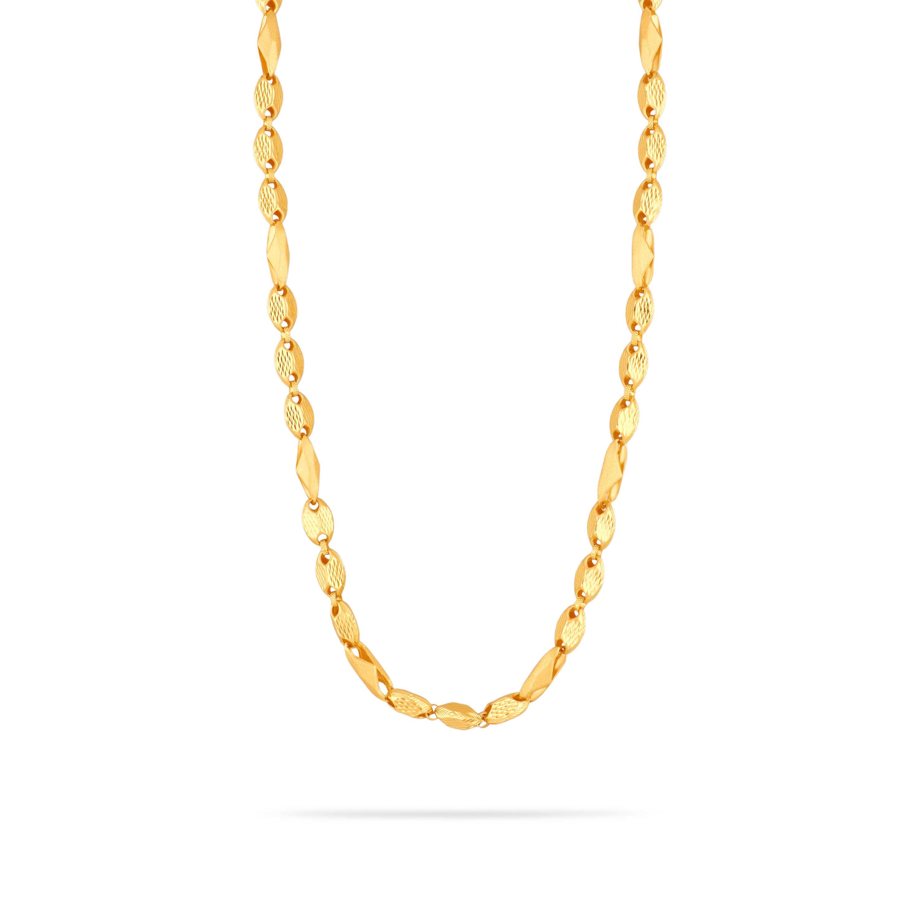 Classic Matte Finished And Detailed 22KT Gold Choco Chain For Men