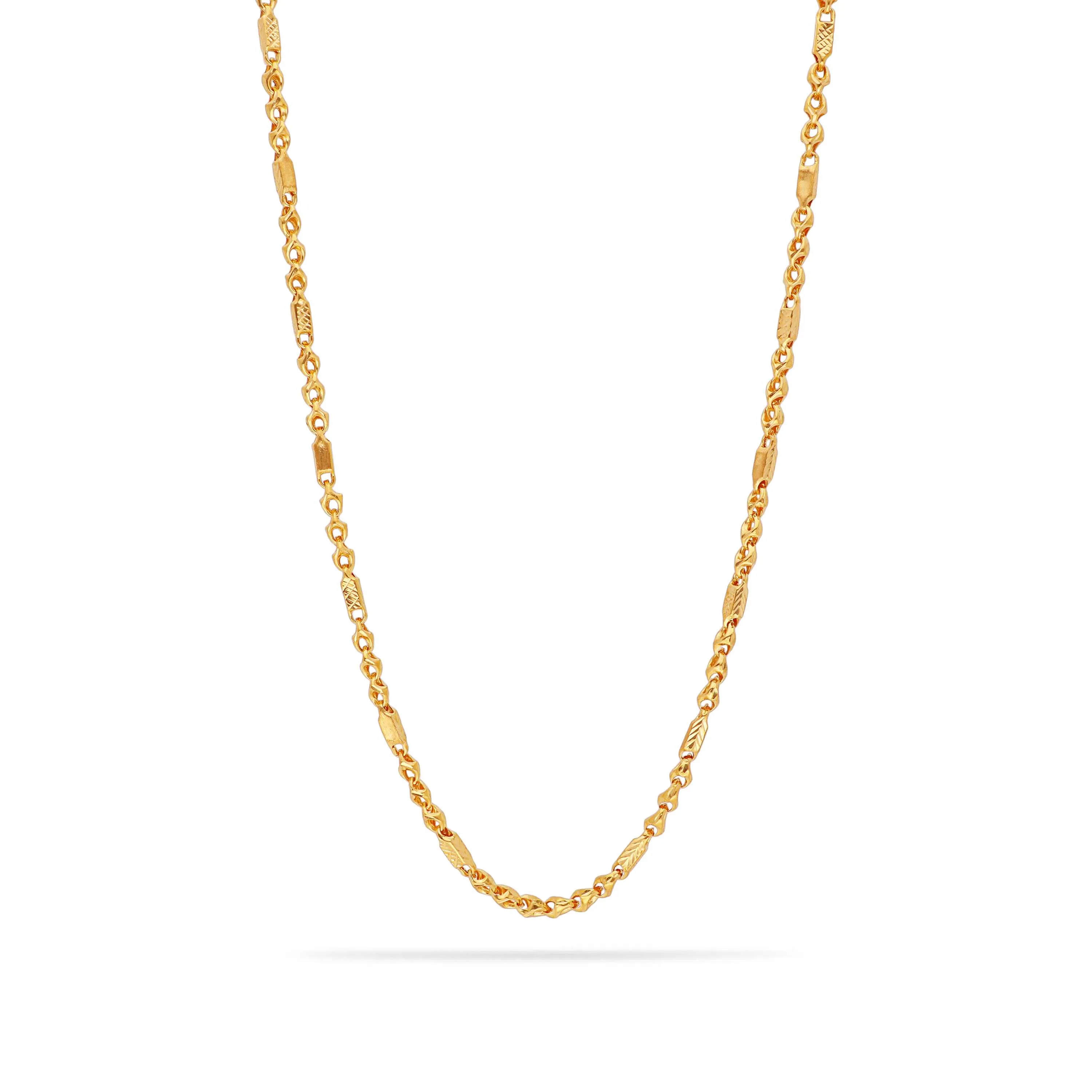 Classic Finely Detailed And Crafted 22KT Gold Casual Wear Chain