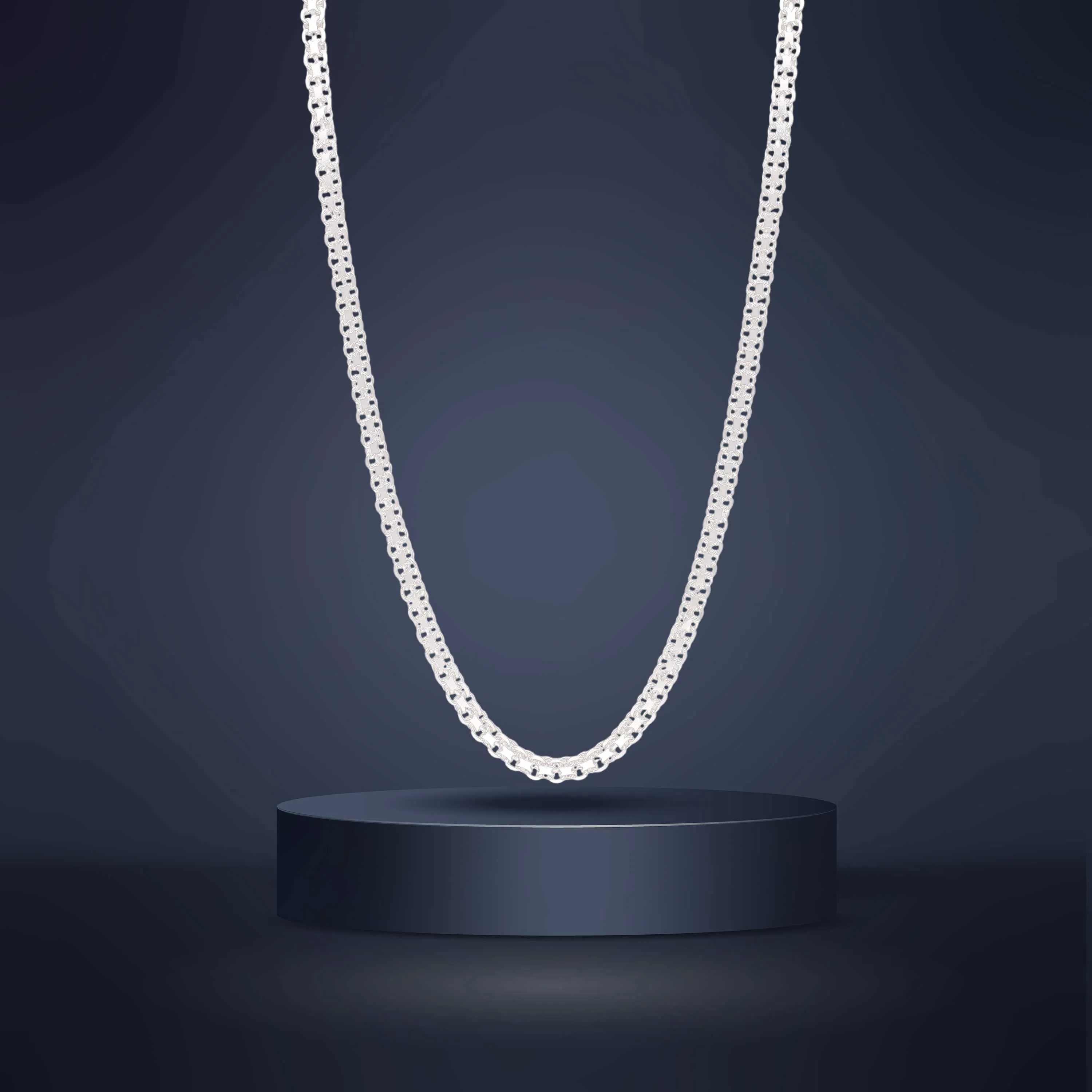 Classic Finely Detailed And Crafted Silver Casual Wear Chain