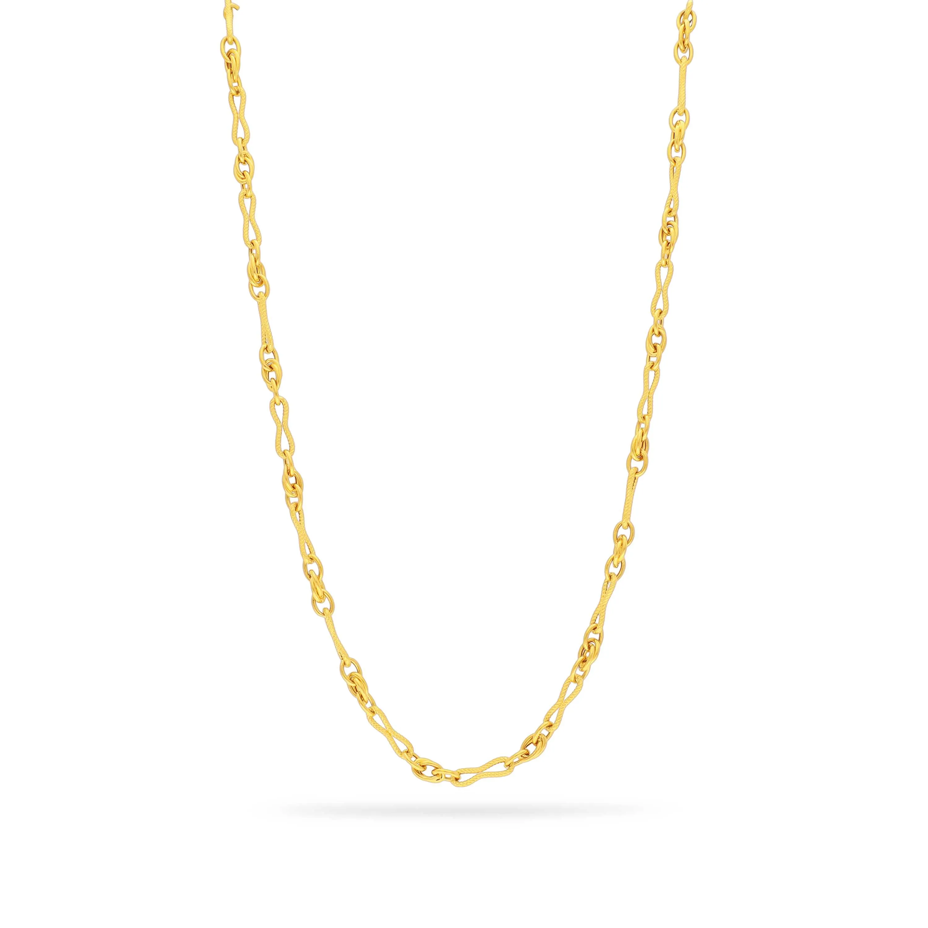 Classic Matte Finished And Detailed 22KT Gold Chain For Men