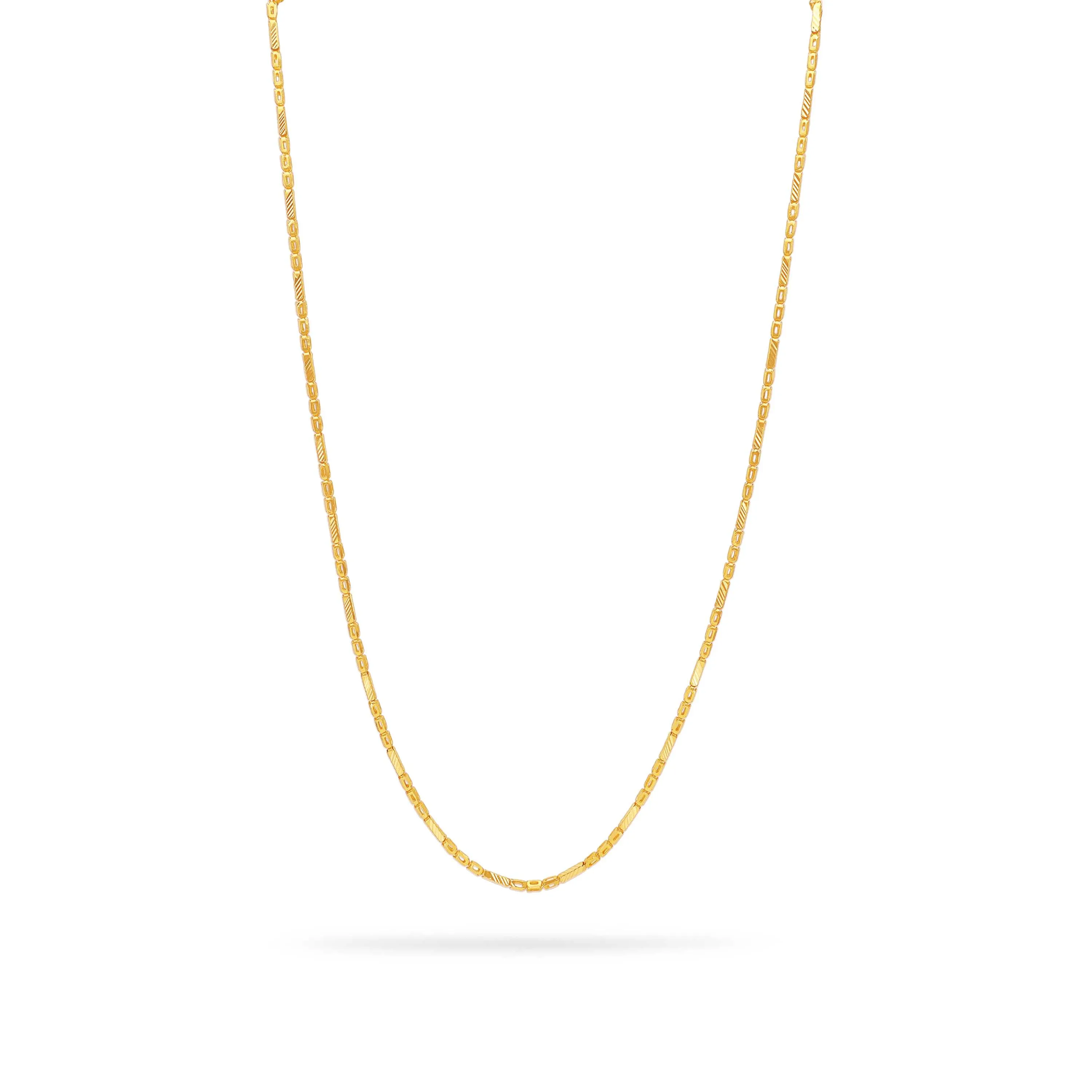 Classic Matte Finished And Detailed 22KT Gold Chain