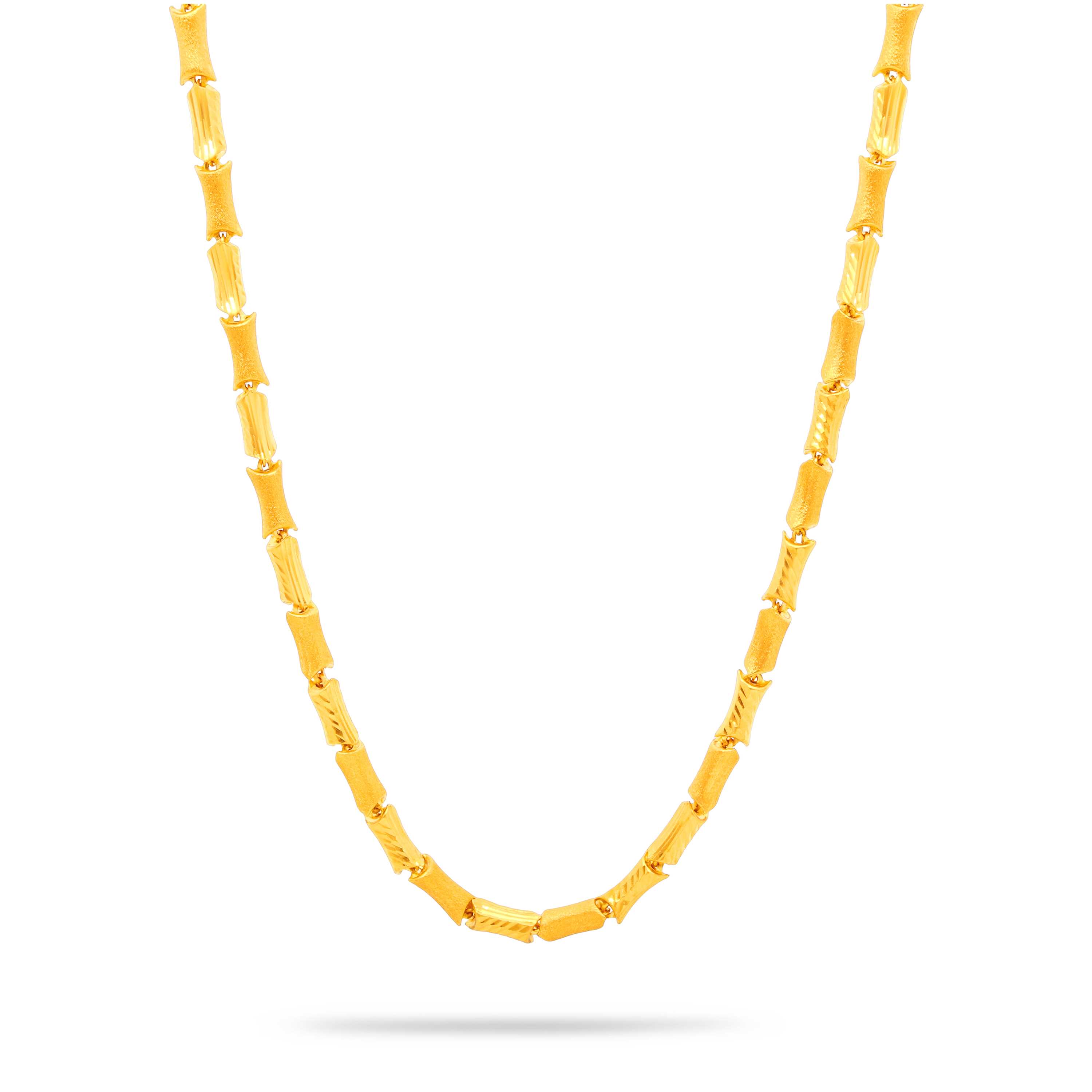 Classic Matte Finished And Detailed 22KT Gold Chain