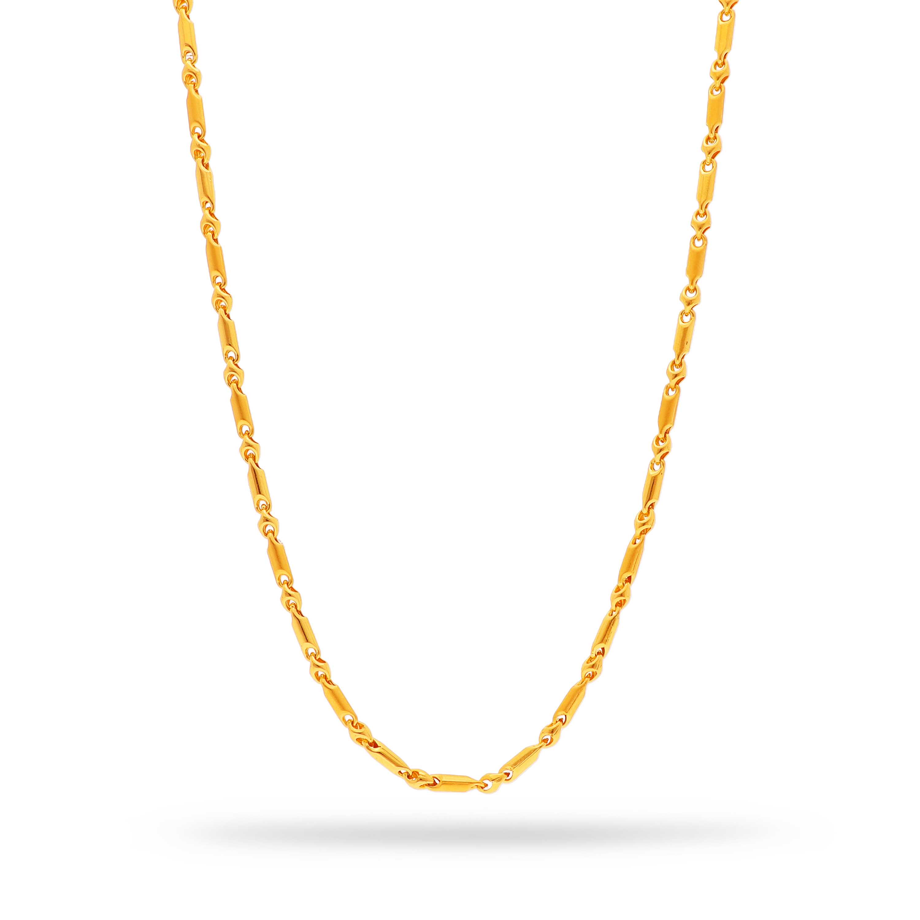 Charming Matte Finished 22KT Gold Choco Chain For Men
