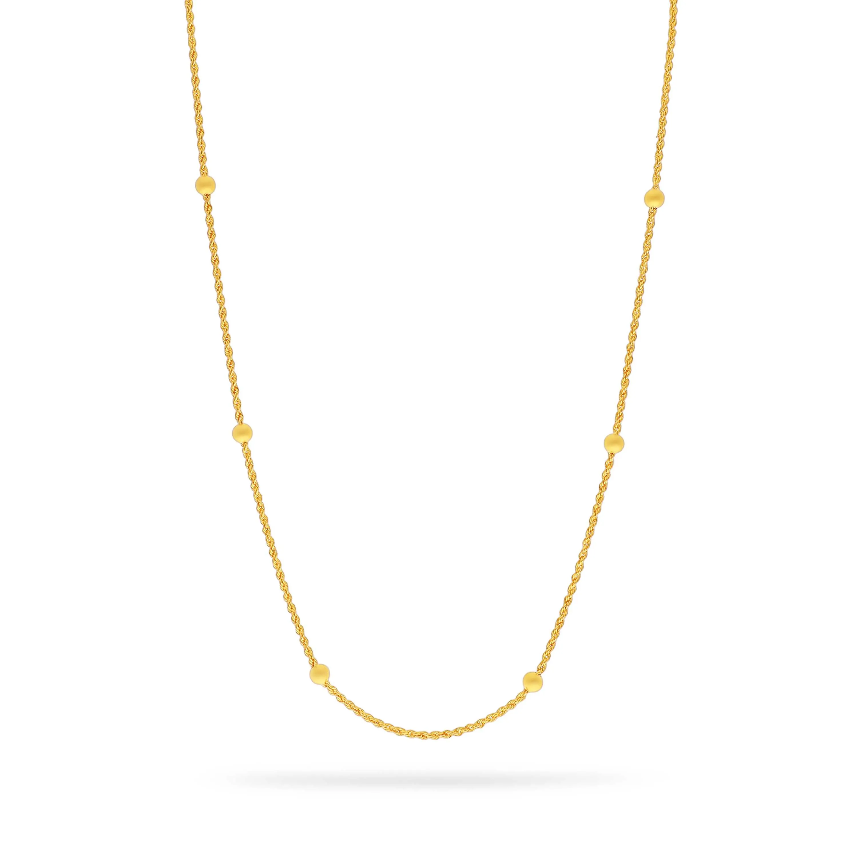 Traditionally Crafted And Detailed 22KT Gold Rope Chain With Ball
