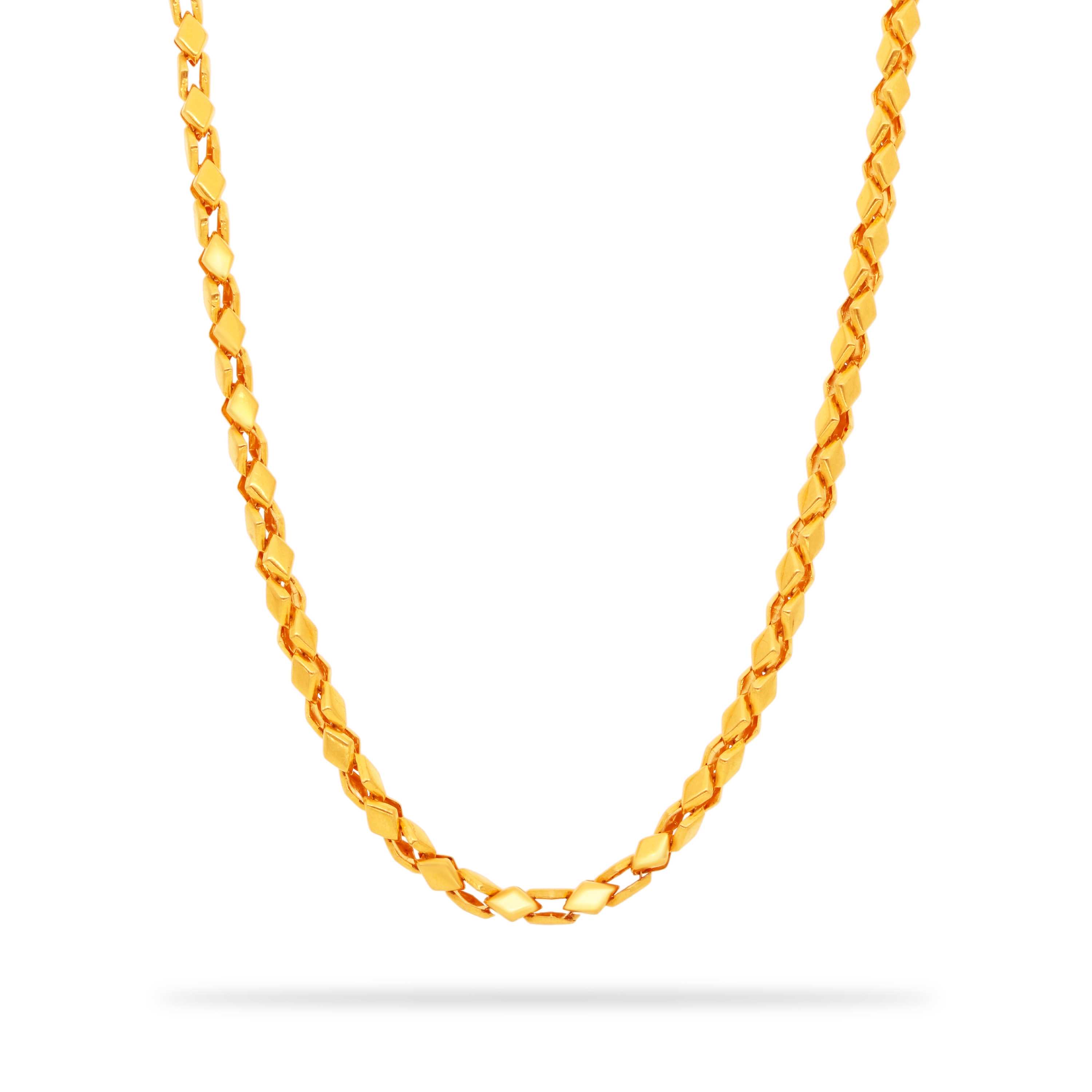 One Of Its Kind Diamond Cut Pattern 22KT Gold Chain