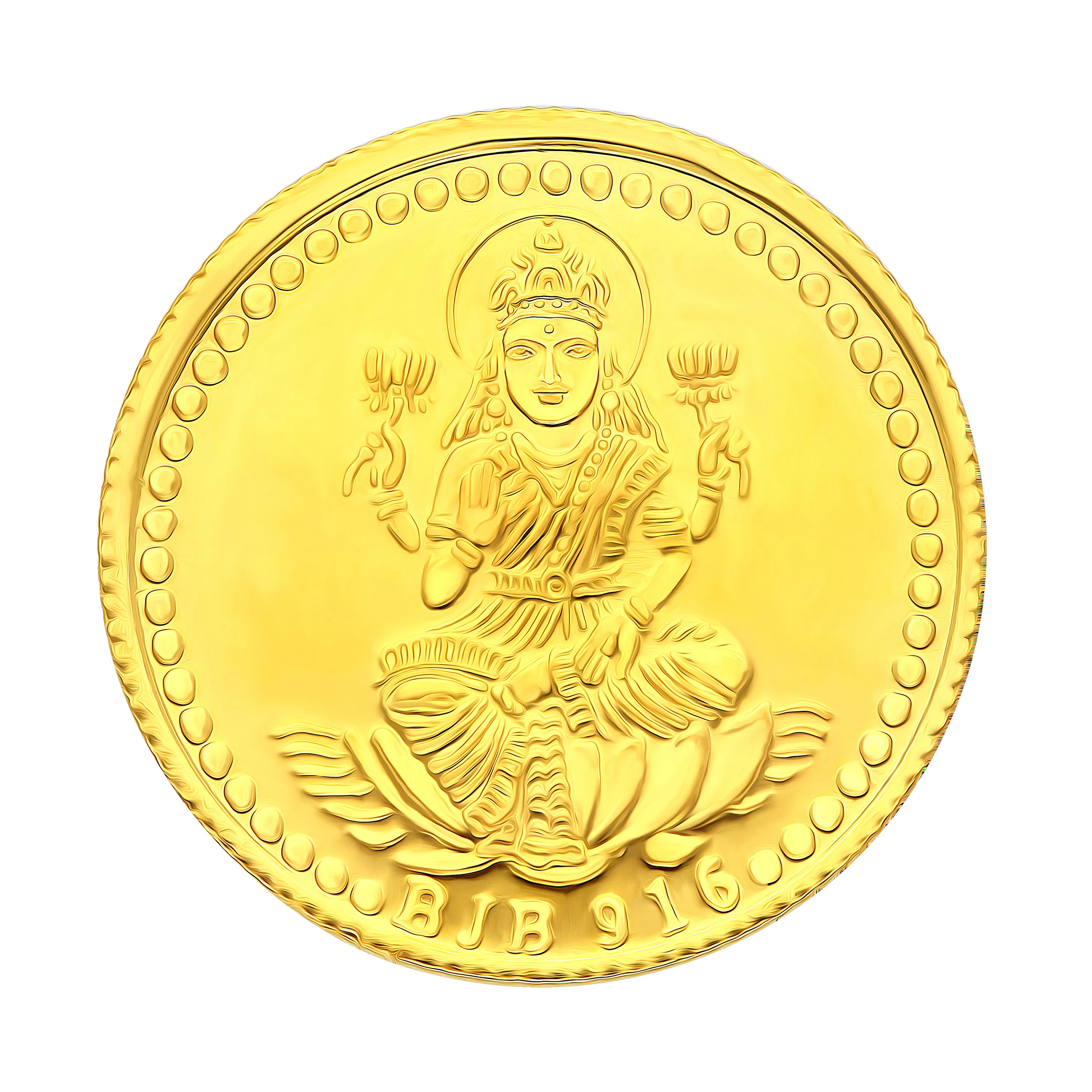 8 gm Goddess Lakshmi 22K 916 BIS Hallmarked Gold Coin