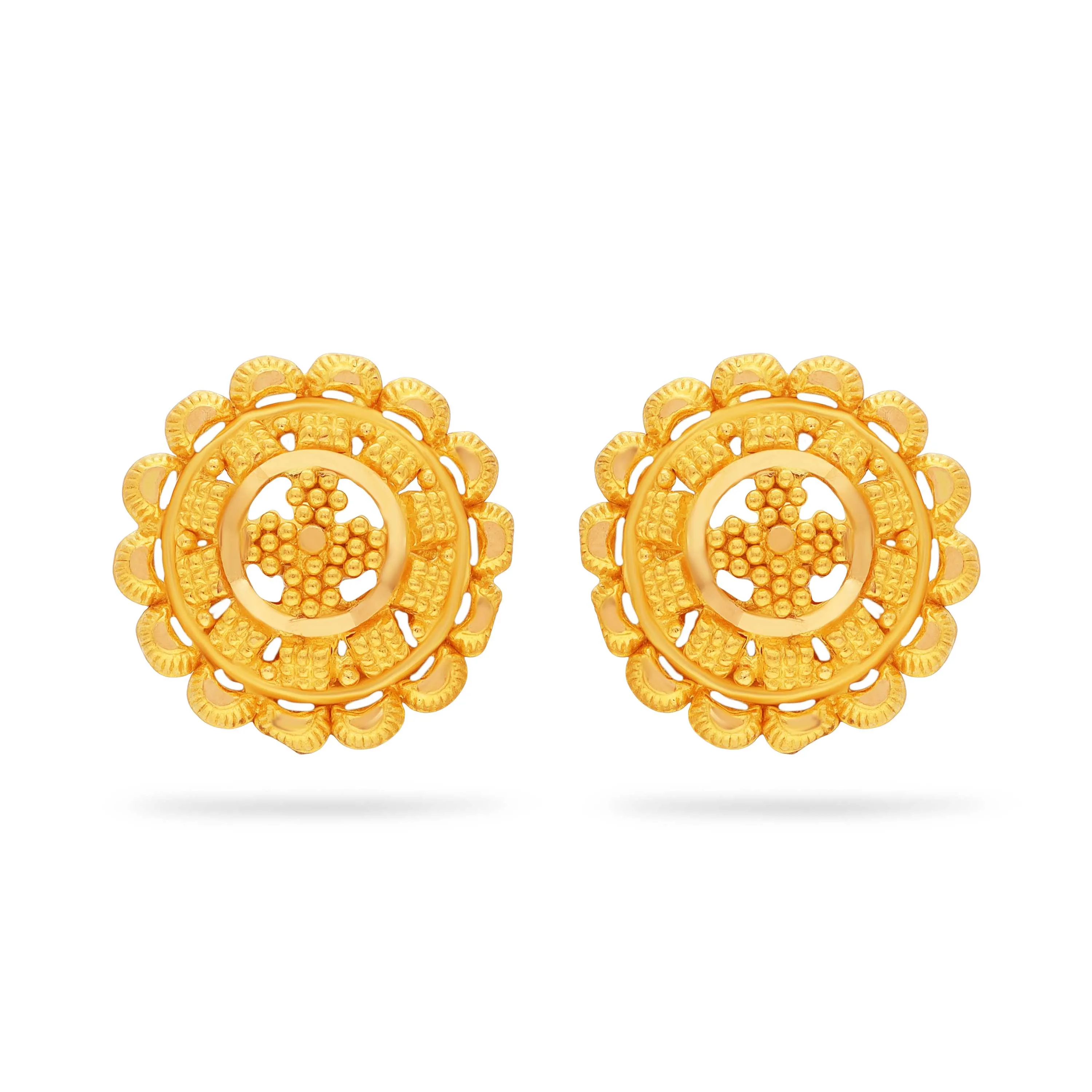 Detailed And Crafted 22KT Gold Studs