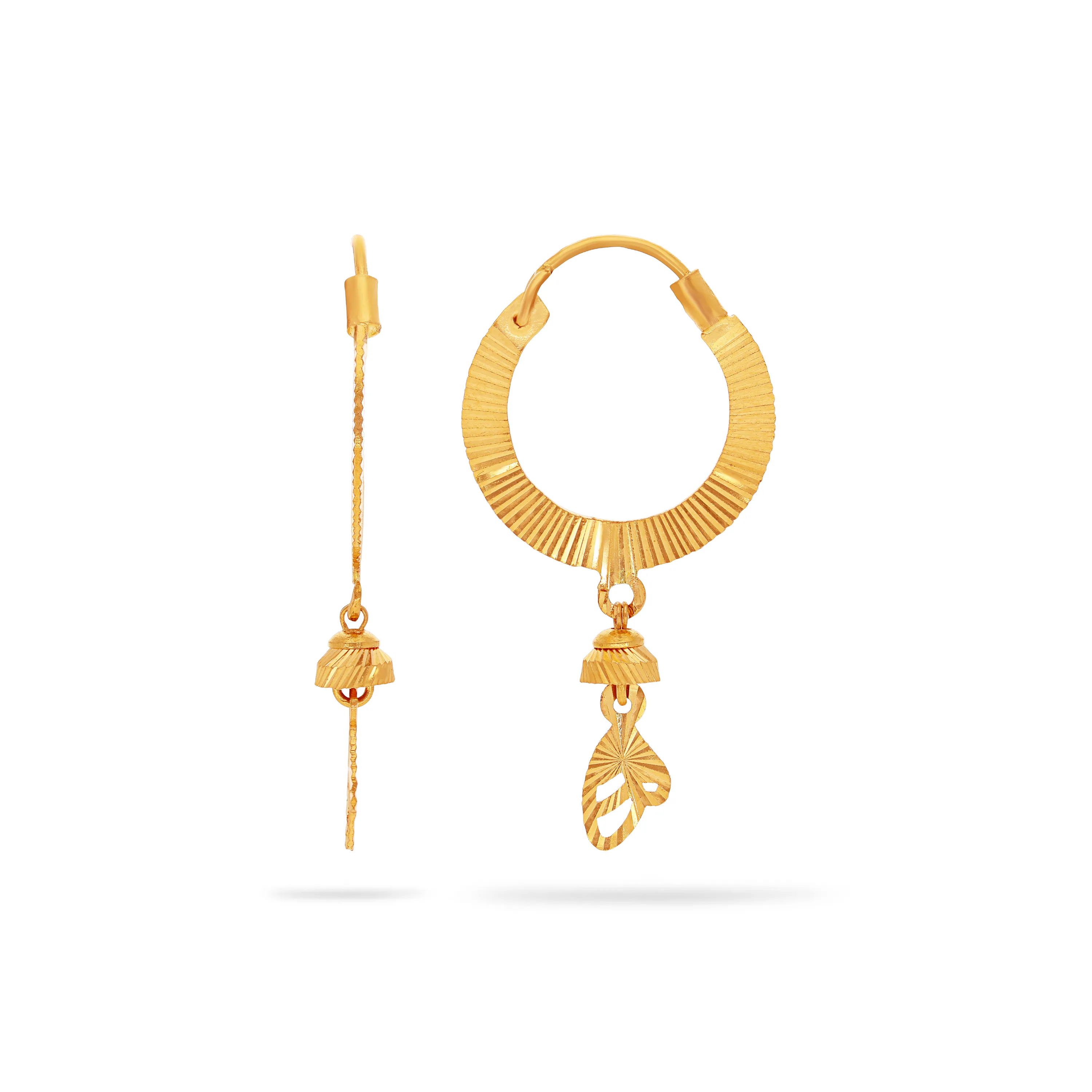 Classic Finely Detailed 22KT Gold Studs