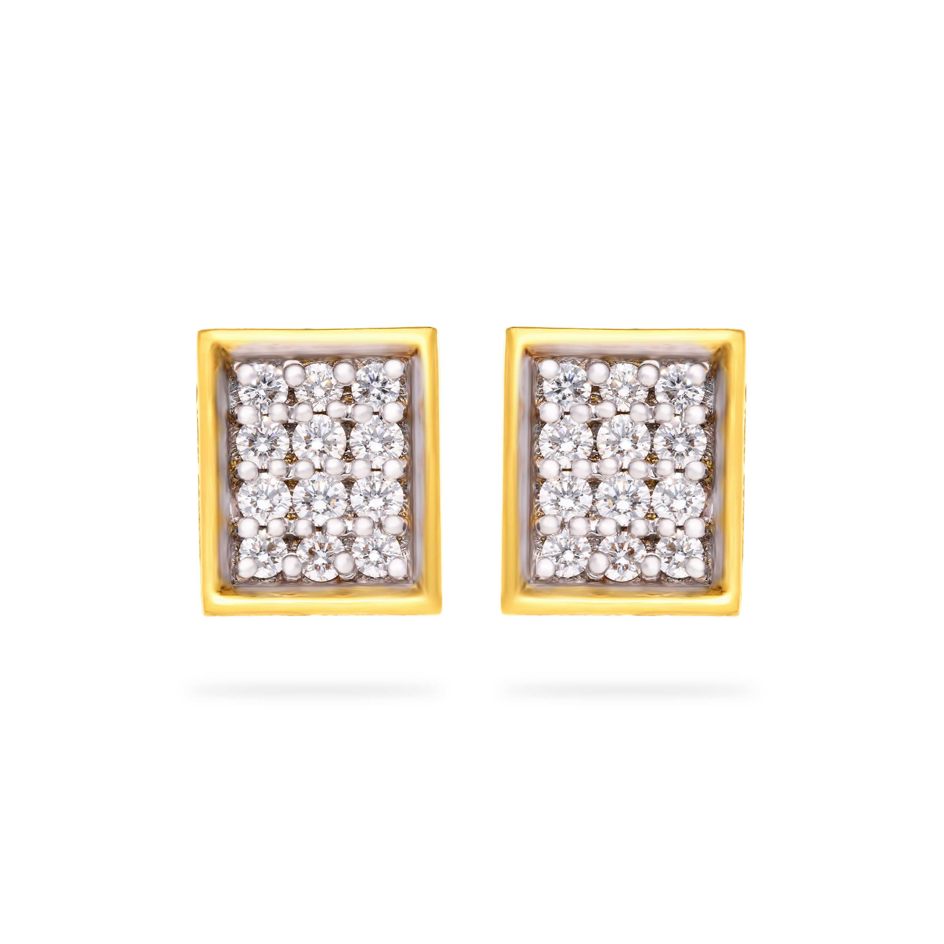 One Of Its Kind Gorgeous Diamond Studded 18KT Yellow Gold Studs