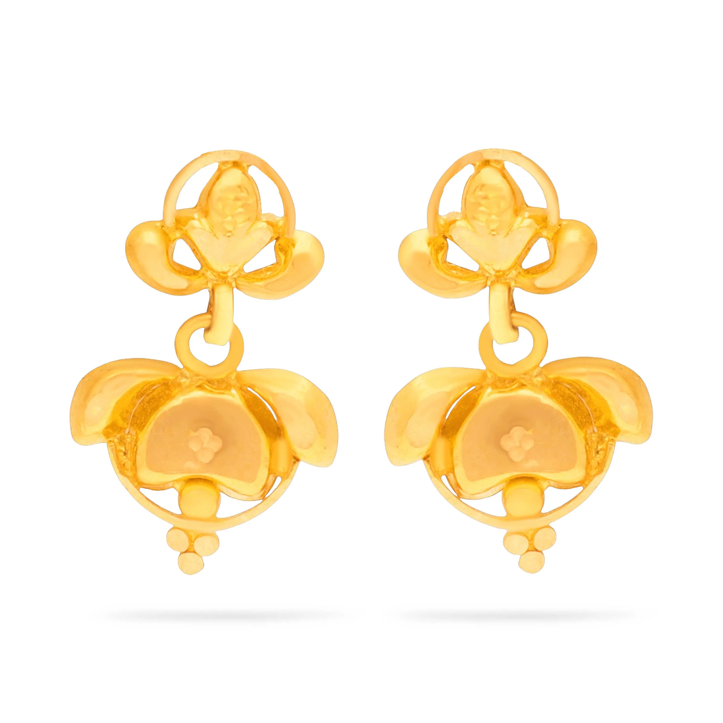 Finely Detailed And Crafted 22KT Gold Drops For Women