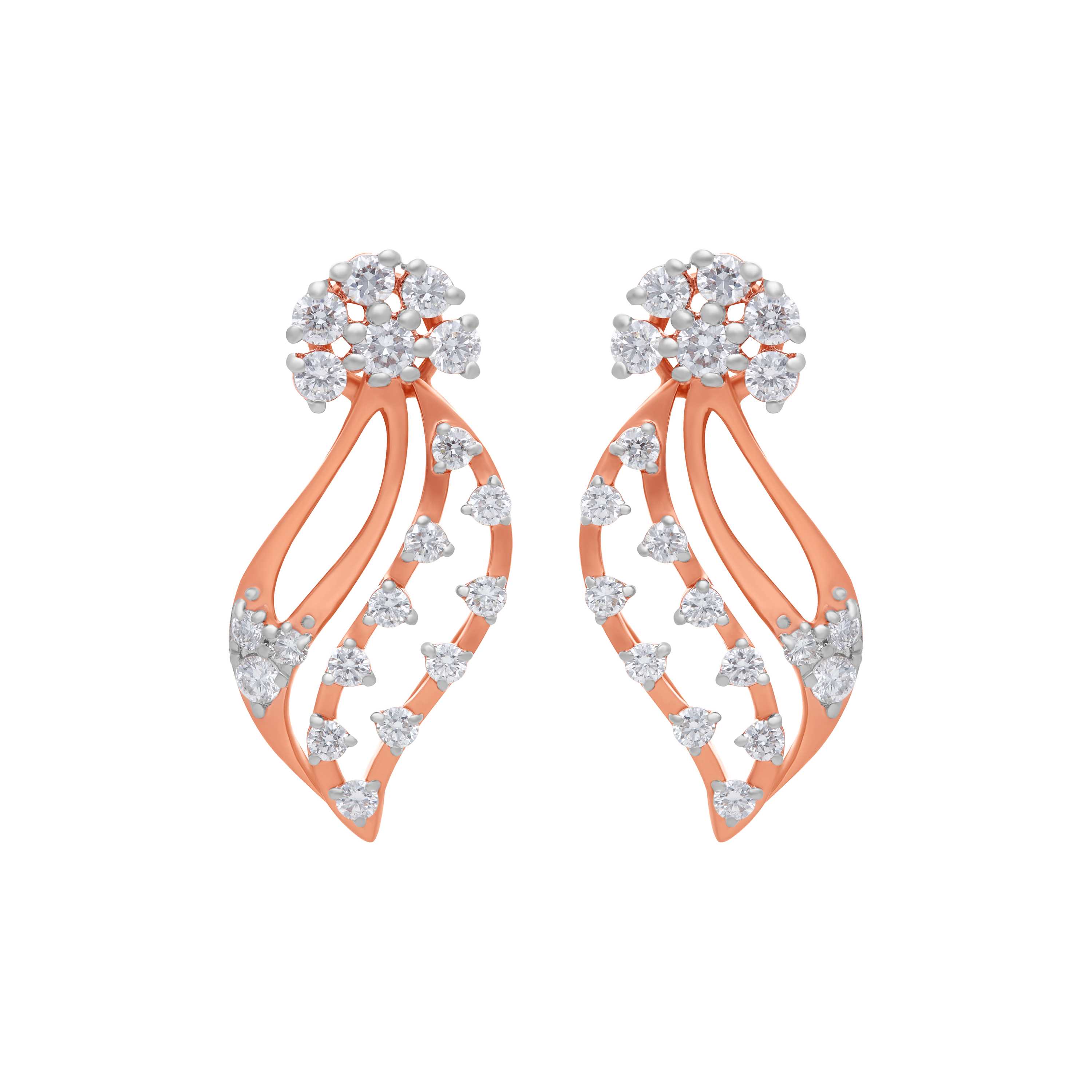 Fancy Contemporary Design 18KT Diamond Studs