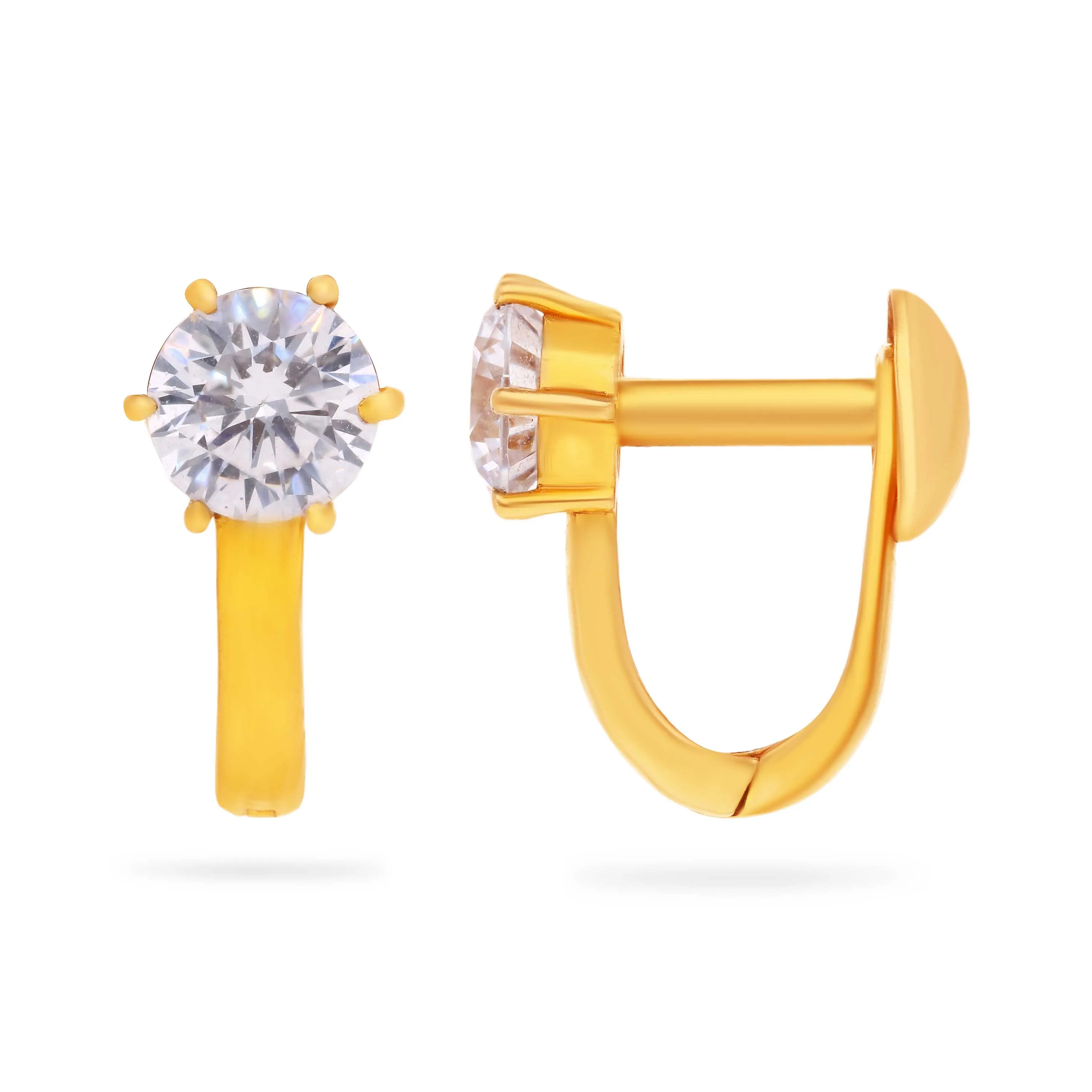 Glamorously Detailed And Studded 22KT Gold Studs For Women