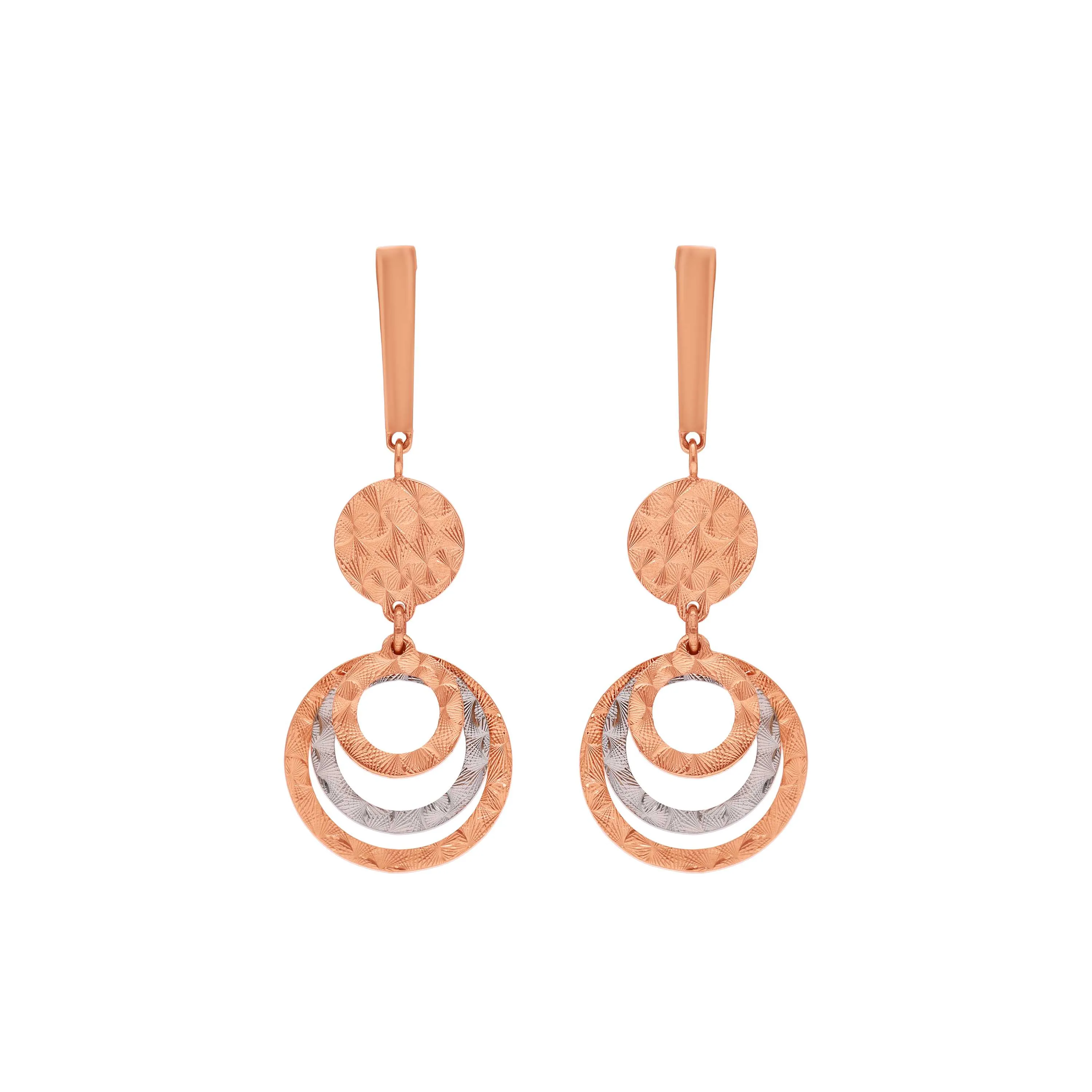 Fancy Finely Detailed And Crafted 18KT Rose Gold Drops