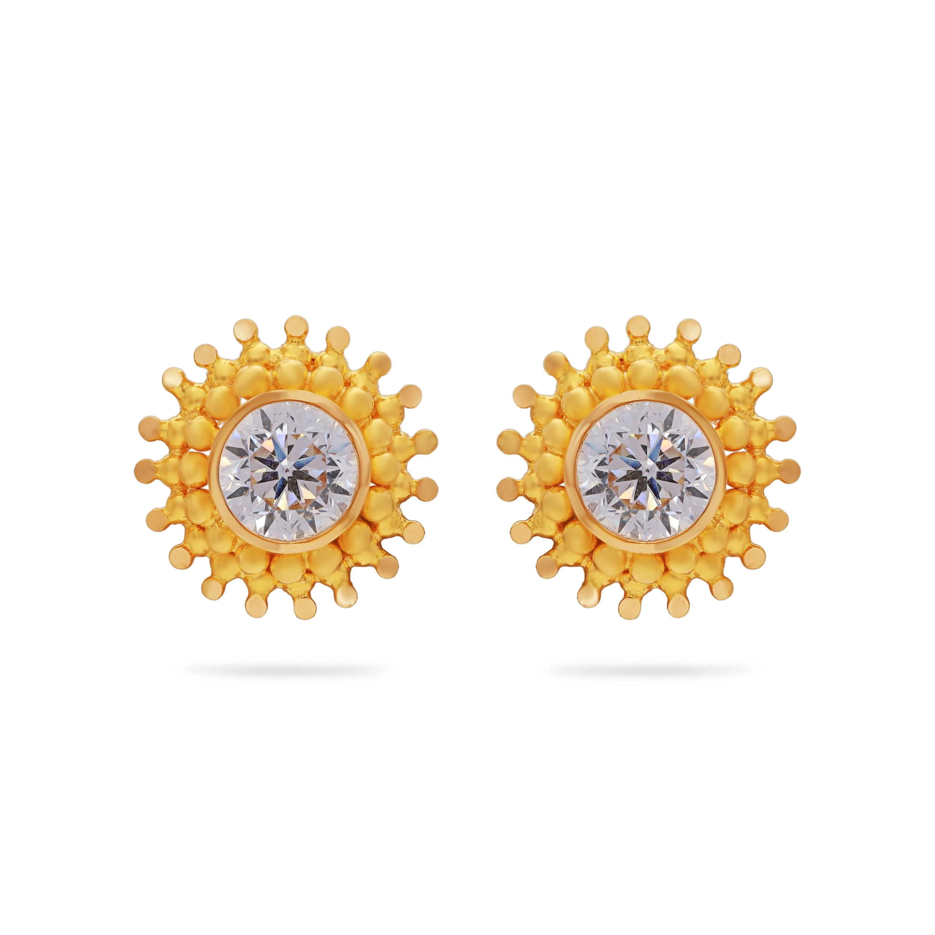 Casual Wear and Detailed 22KT Gold Studs For Women