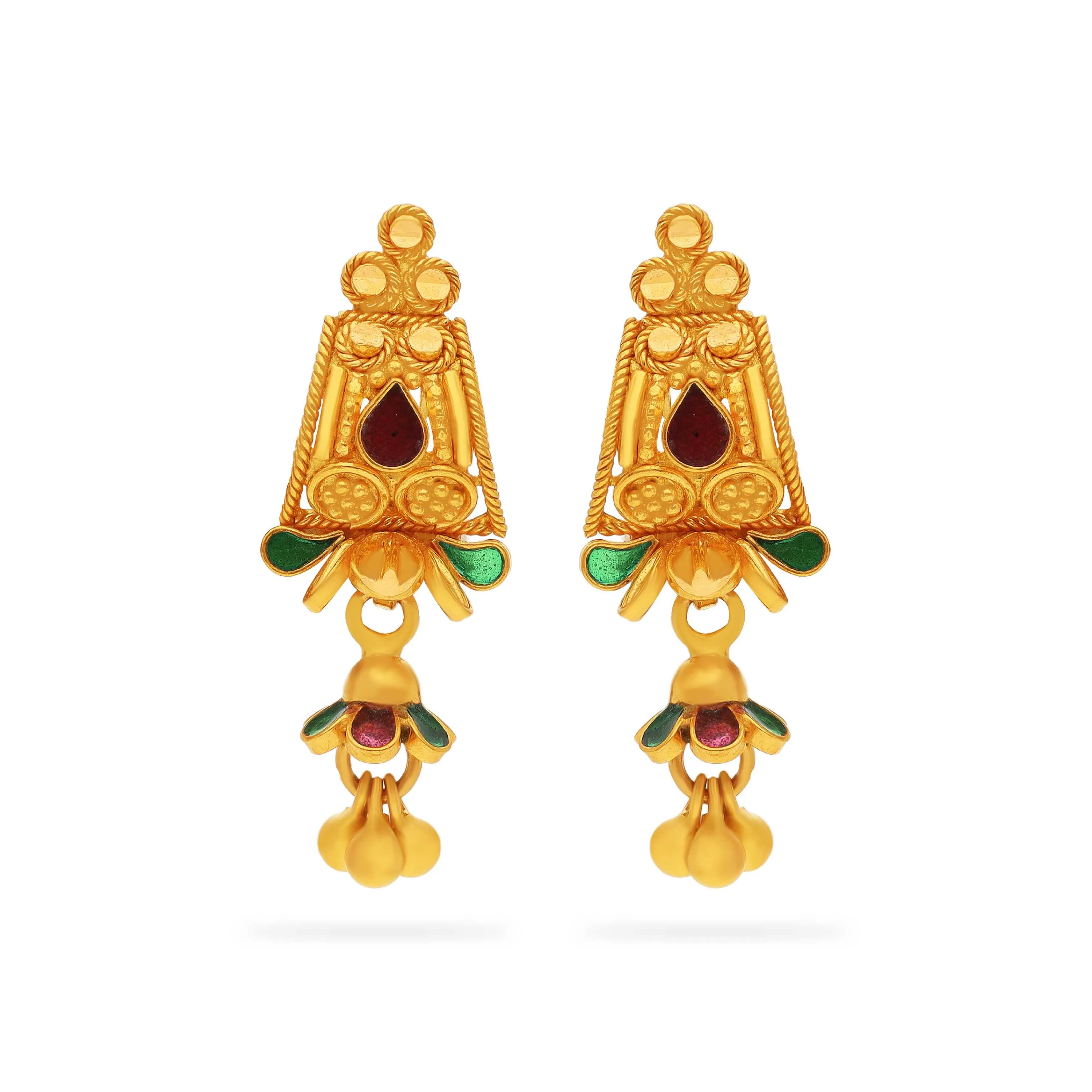 Classic Finely Detailed And Crafted 22KT Gold Studs
