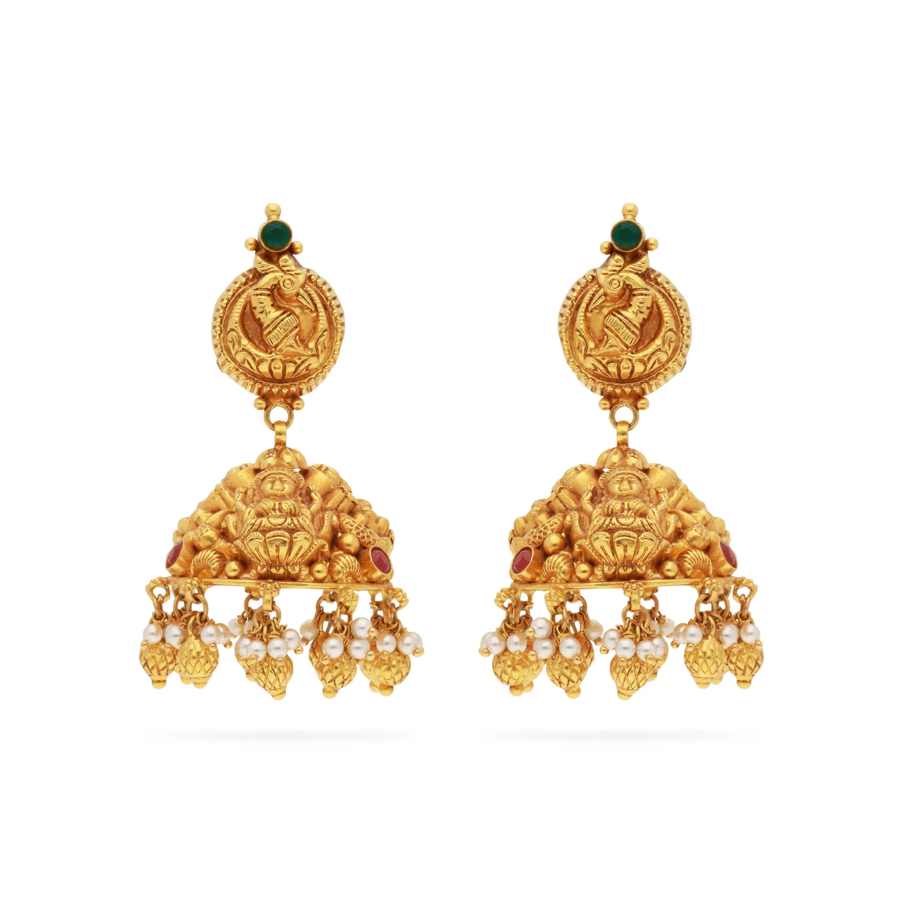 Classic Gheru Finished And Studded 22KT Gold Drops