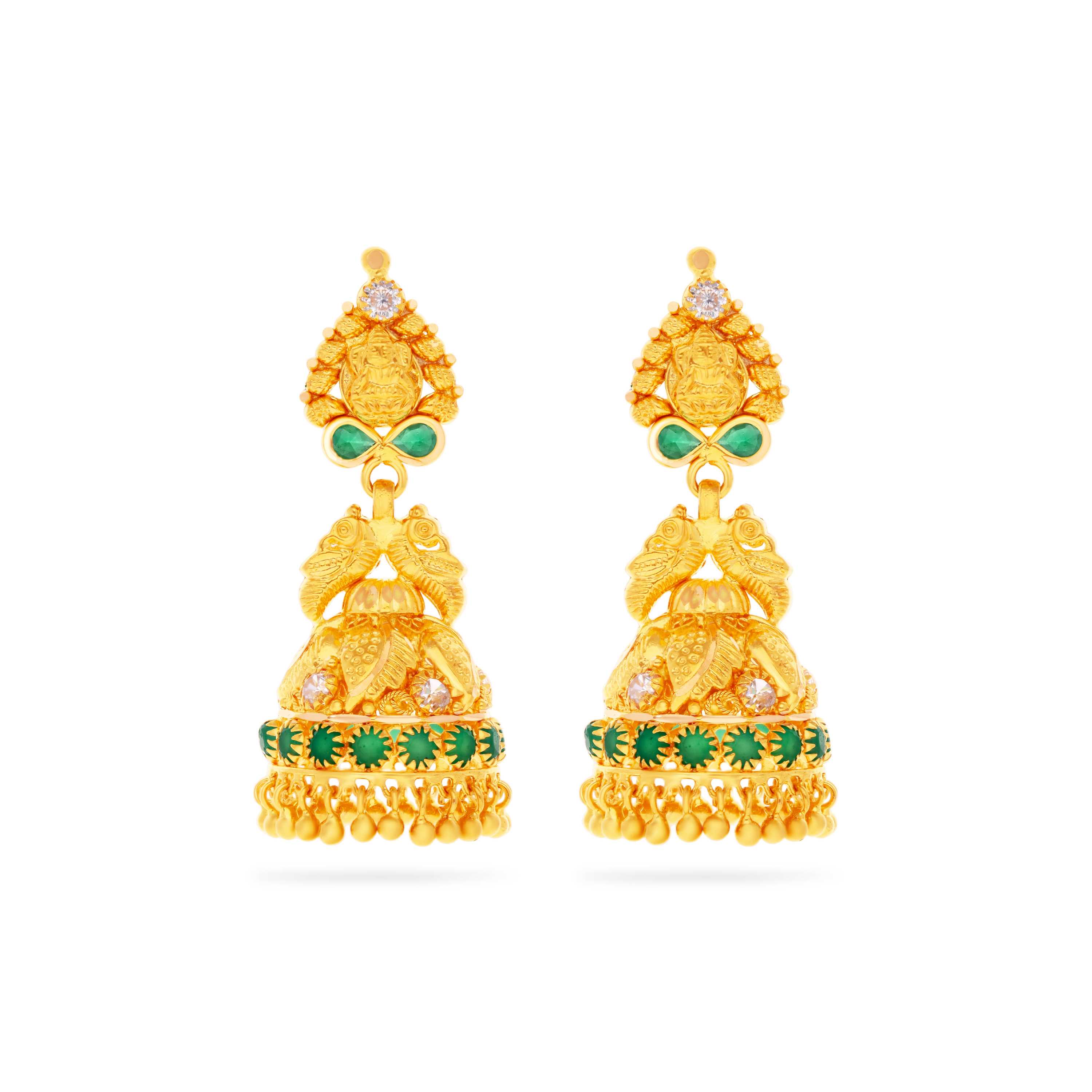 Traditionally Crafted And Studded 22KT Gold Drops