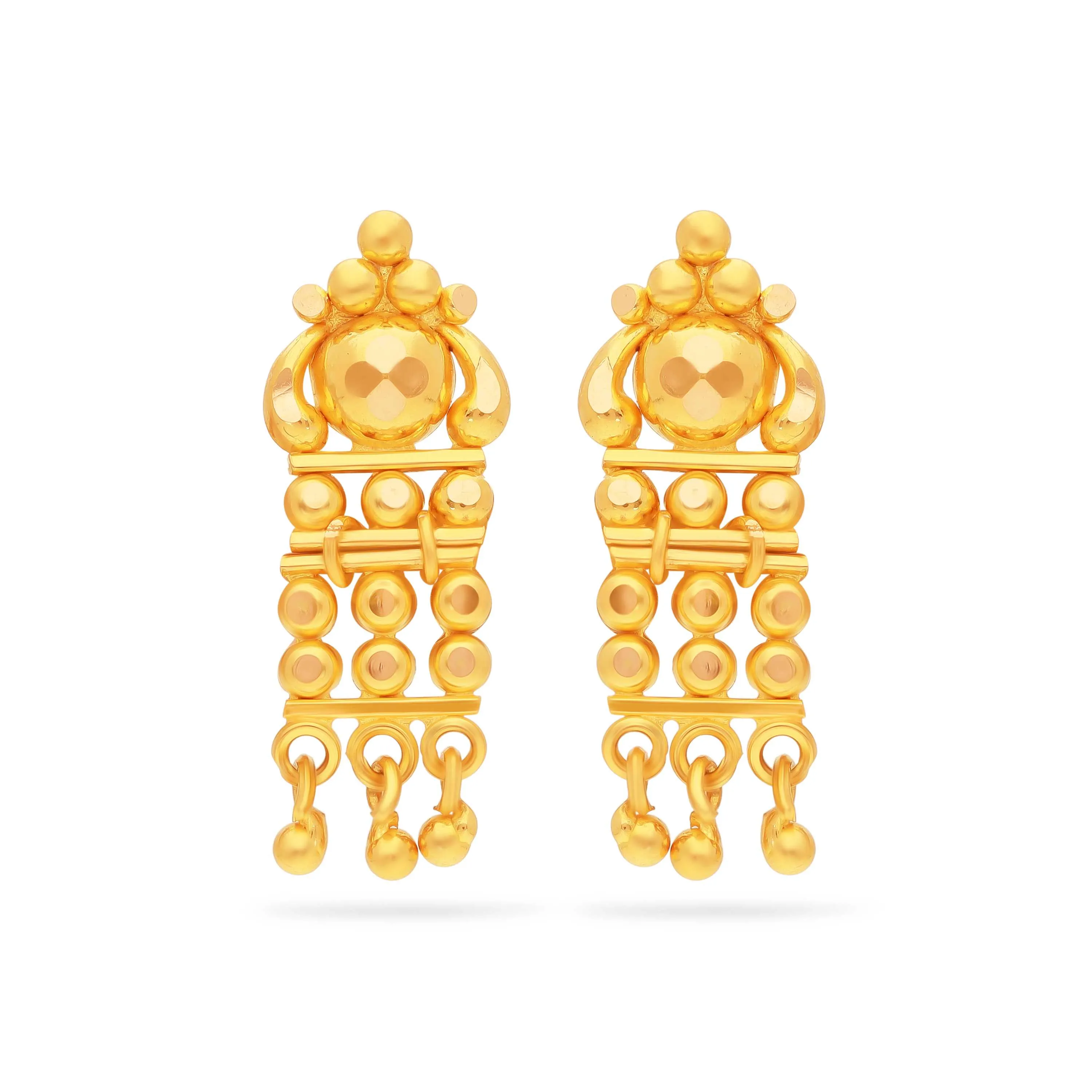 Traditionally Crafted And Detailed 22KT Gold Drops For Women