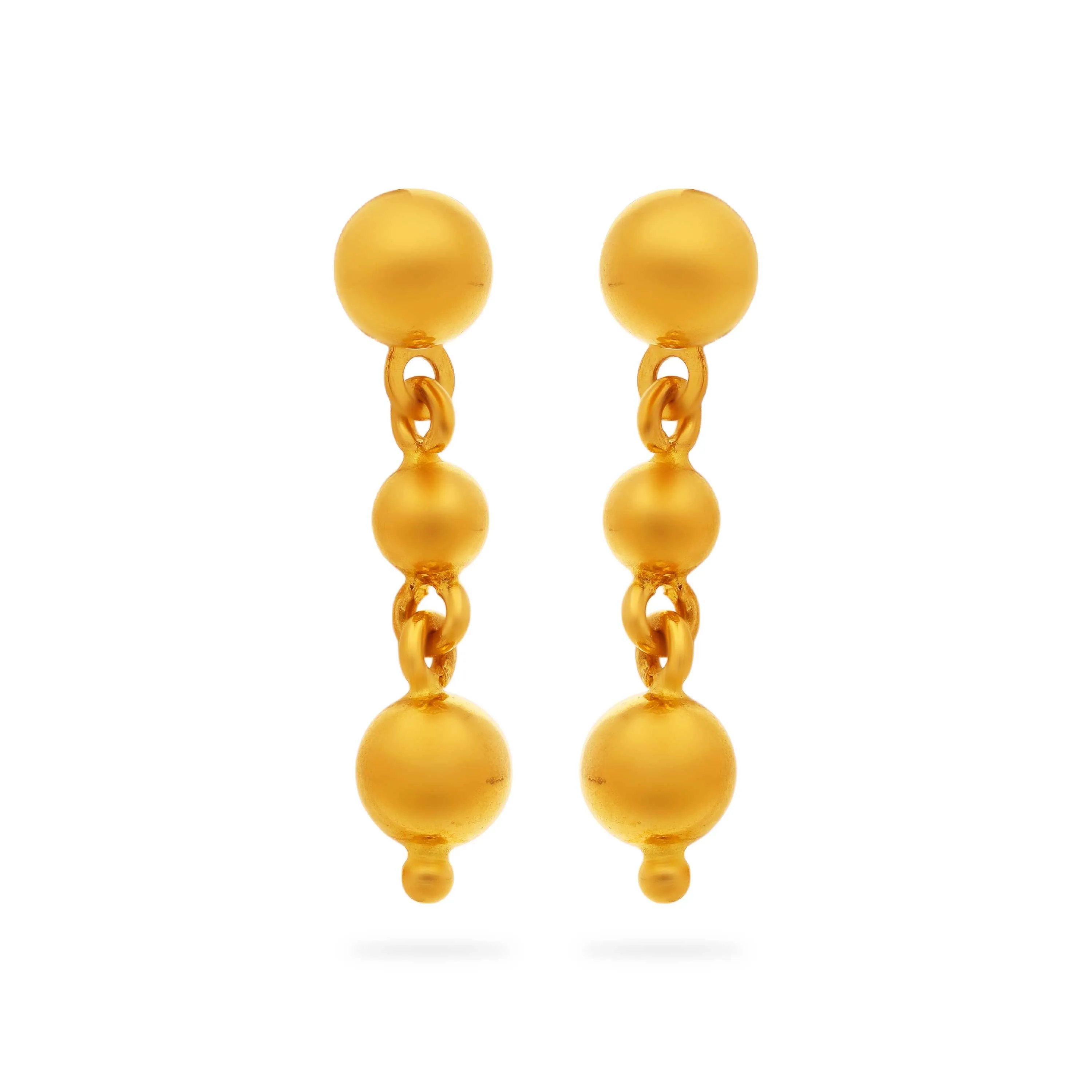 Traditionally Crafted And Detailed 22KT Gold Drops For Women